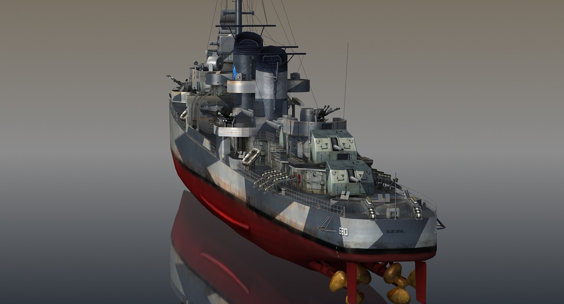 3D blue devil uss melvin - TurboSquid 1222954
