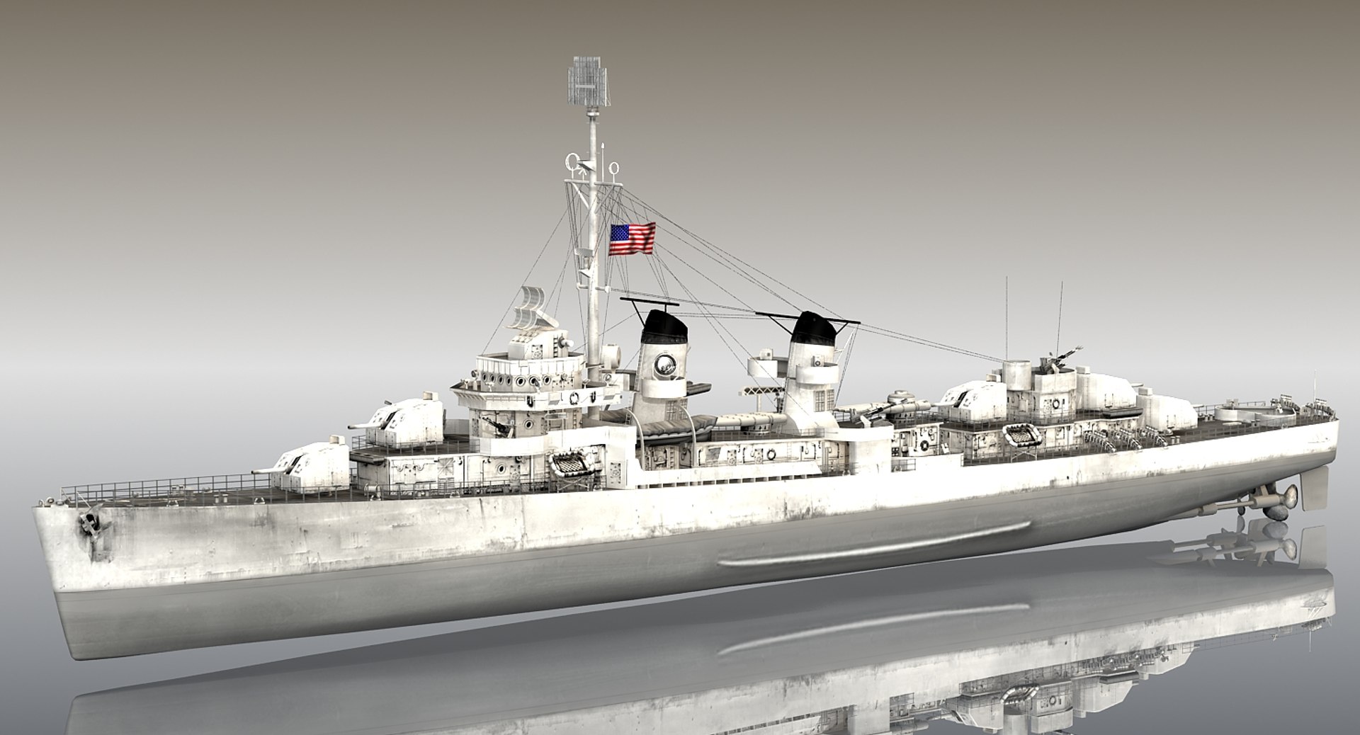 3D blue devil uss melvin - TurboSquid 1222954