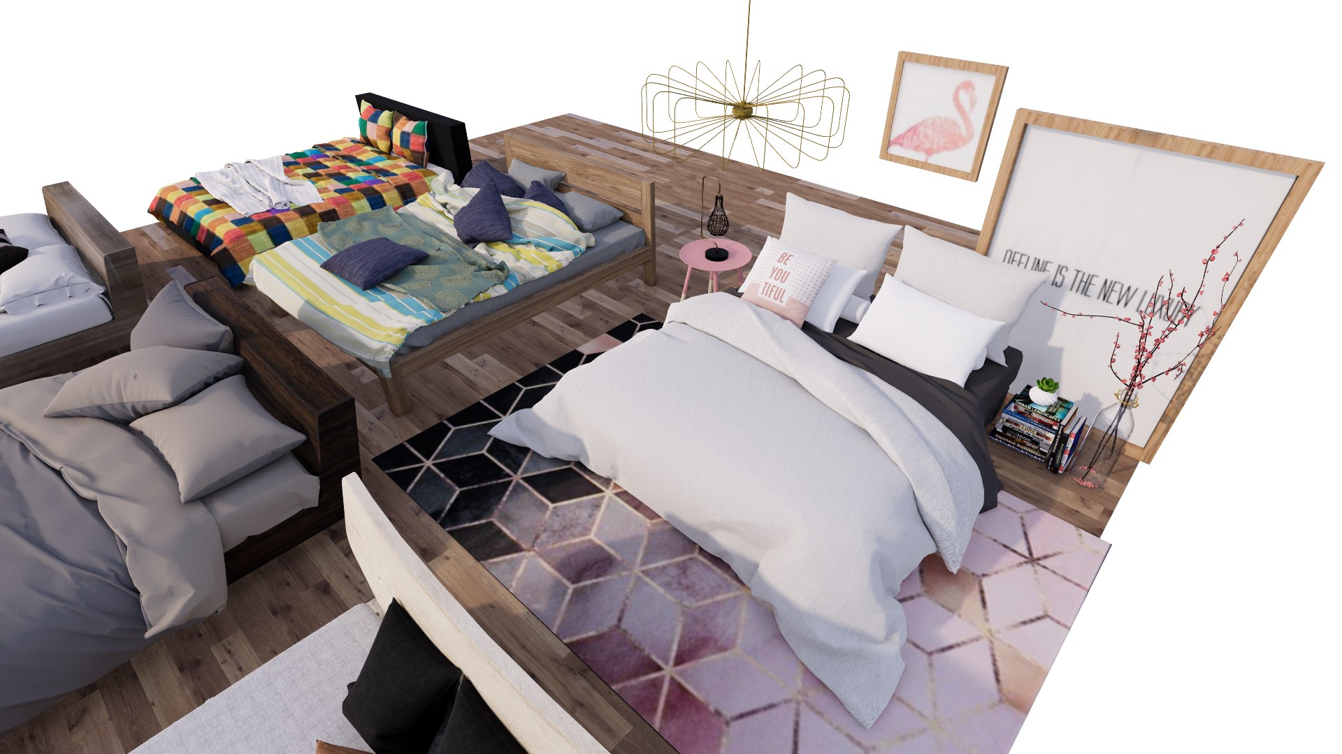 6 Beds Model - TurboSquid 1493831