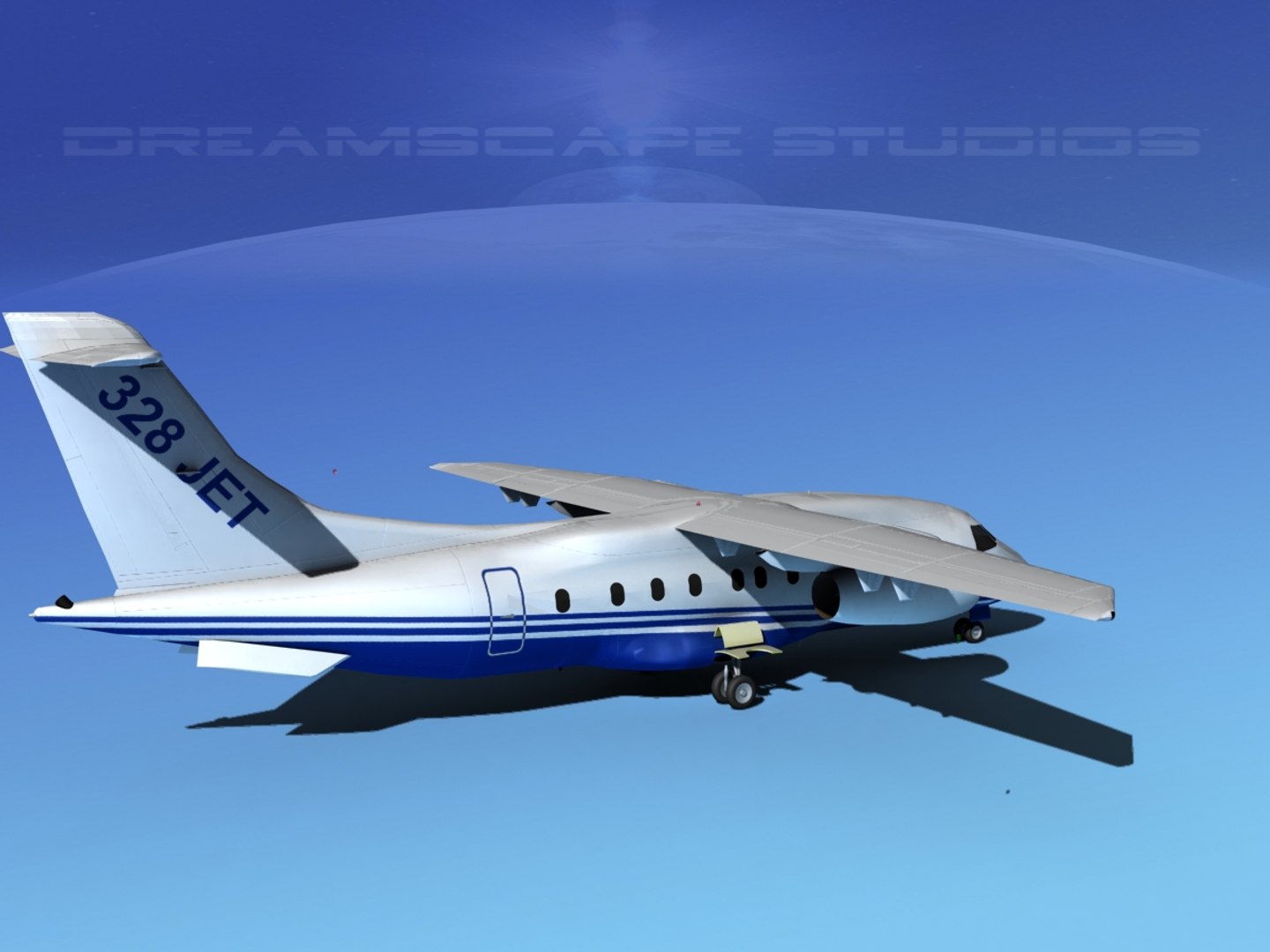 Airlines 328jet Jet Aircraft 3d Model