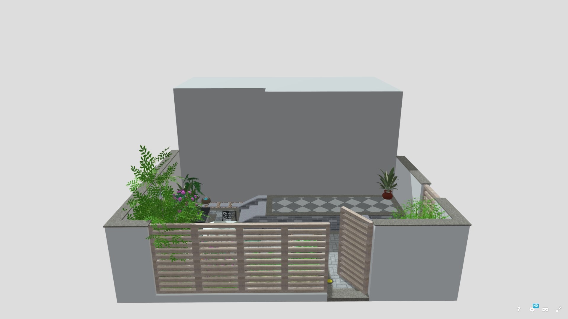 Free 3D Modern Small Garden Kit Outdoor Space 3D Printable Multi-Format ...