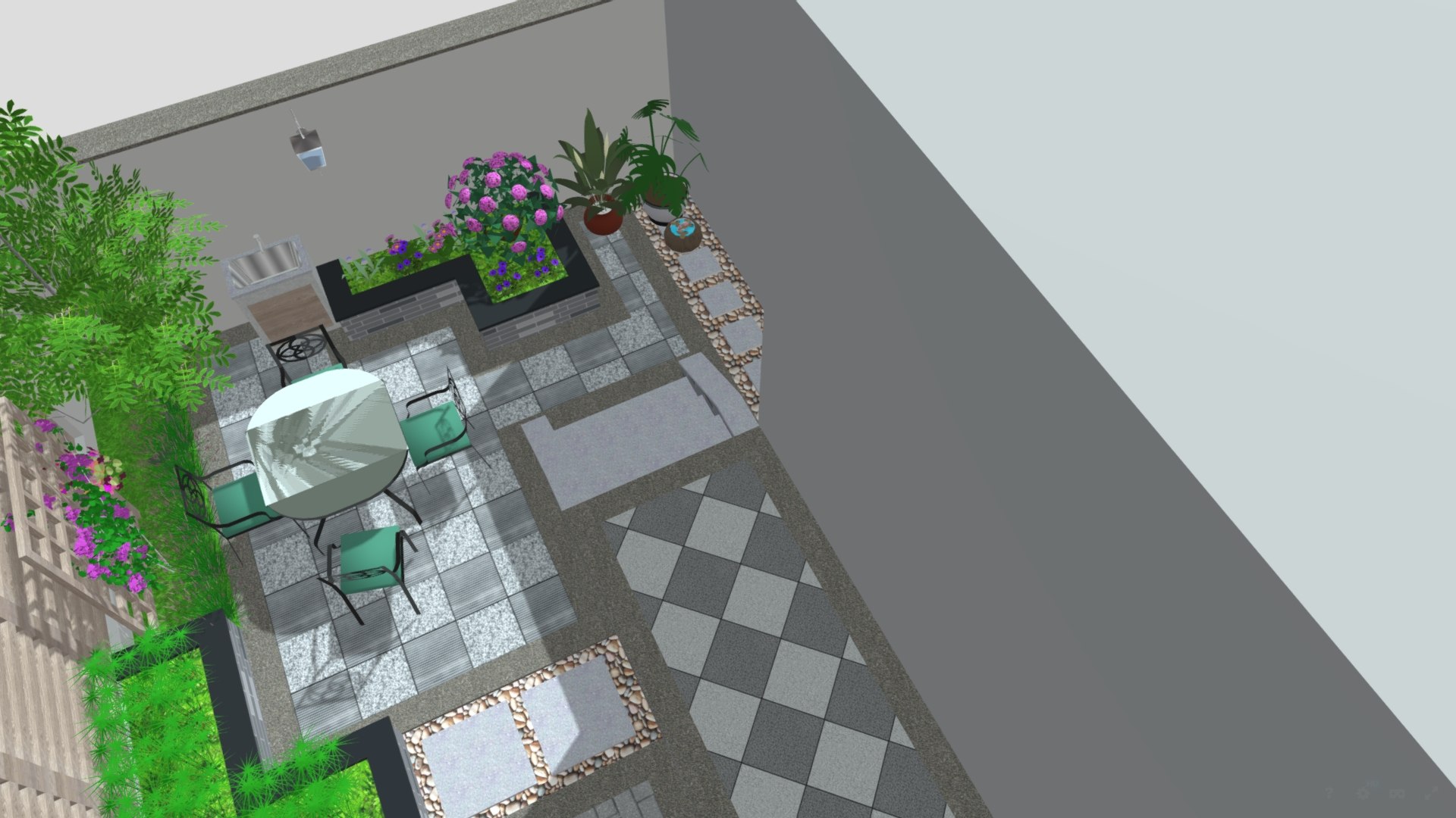 Free 3D Modern Small Garden Kit Outdoor Space 3D Printable Multi-Format ...