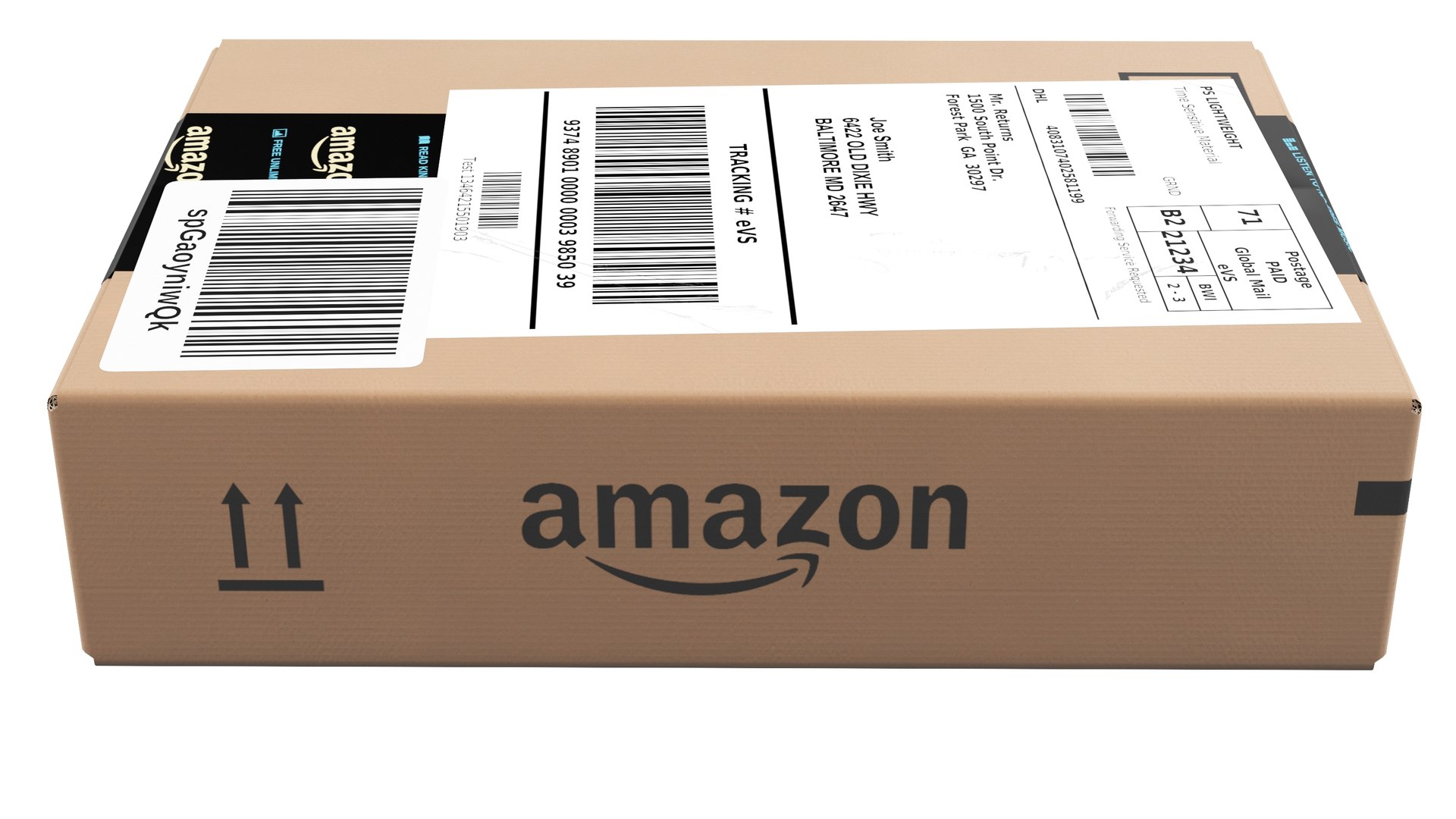 Amazon Parcels Box 23x16x5cm 3D Model - TurboSquid 1990935
