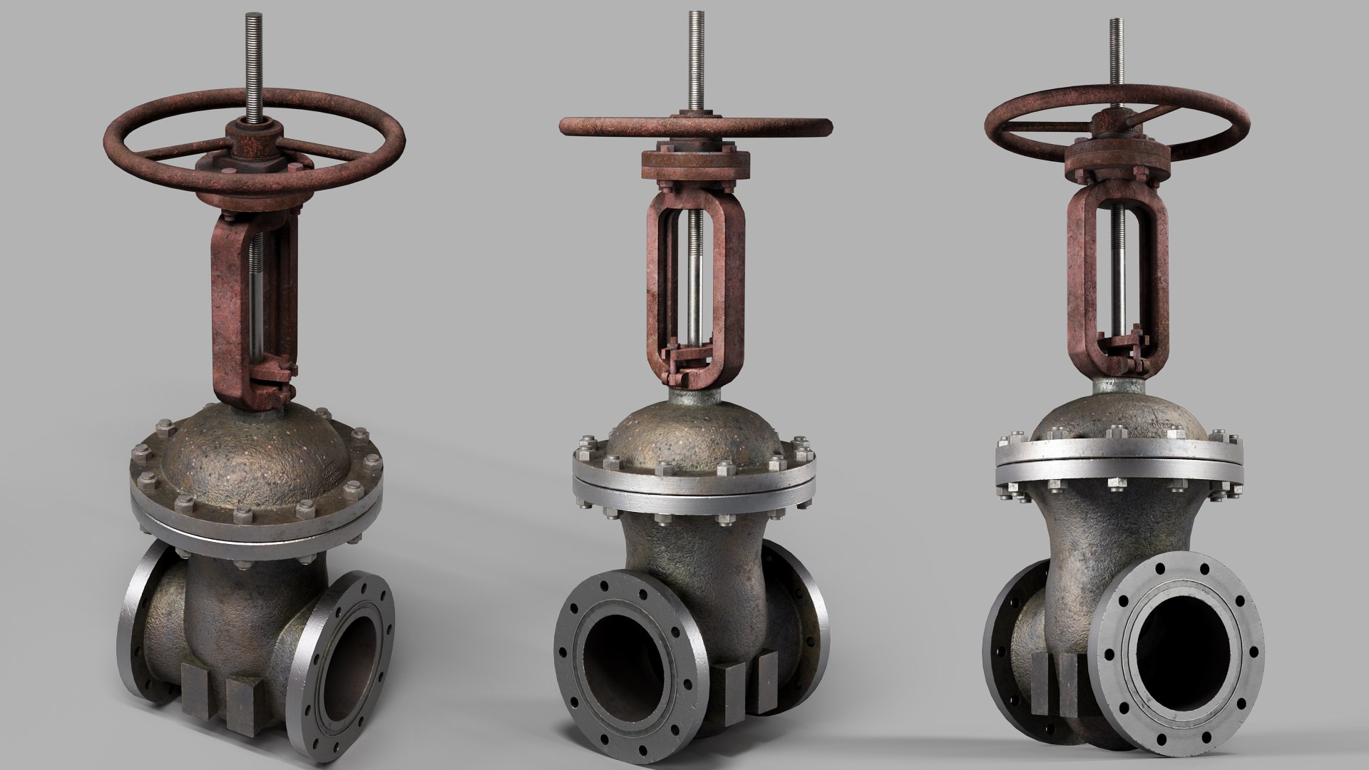 Industrial used valves 3D - TurboSquid 2148492