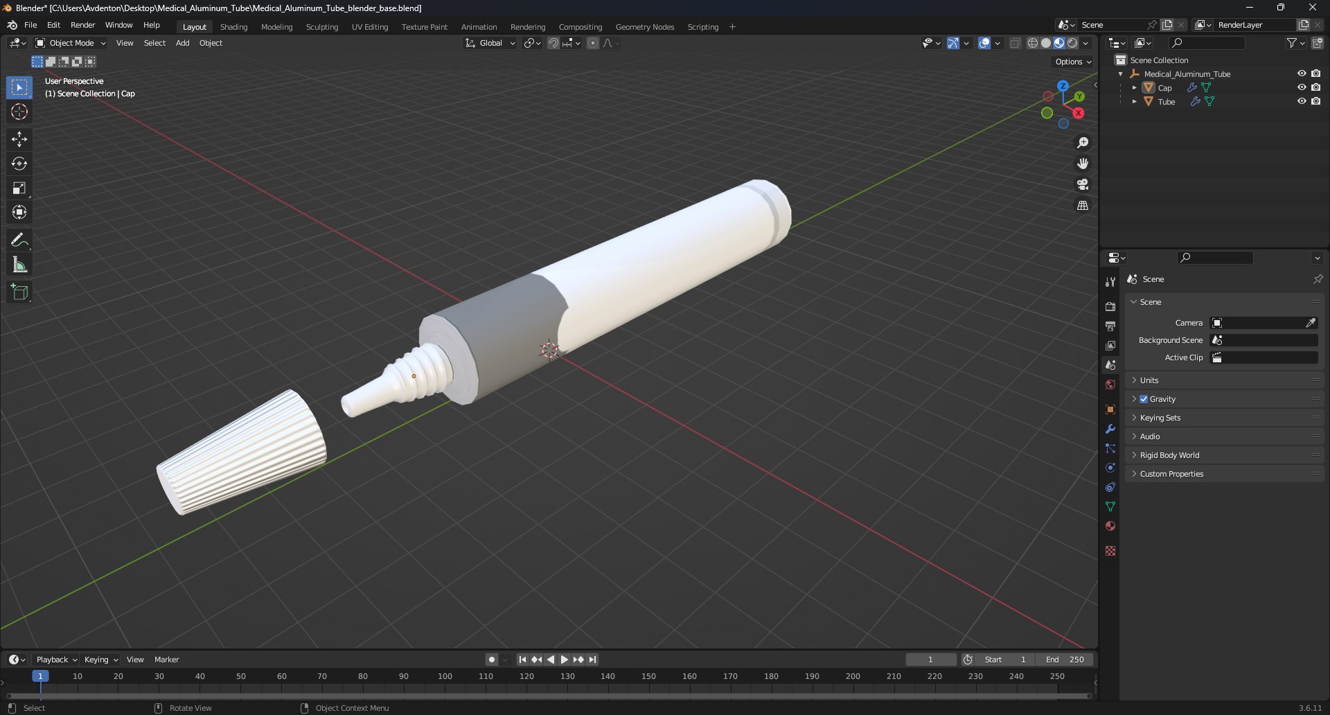3D Medical Aluminum Tube - TurboSquid 2279839