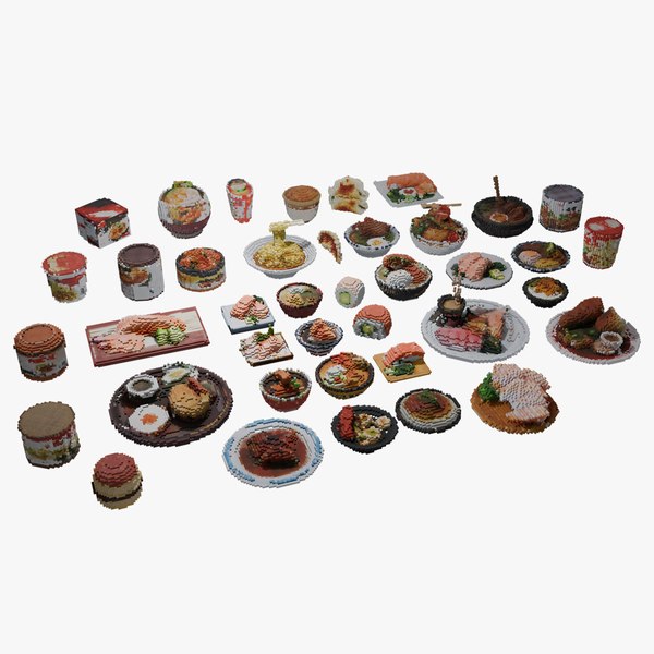 modelo 3d Pequeña colección de modelos 3D de comida asiática estilo ...
