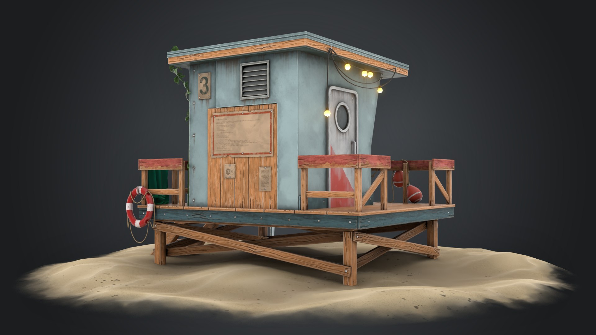 Lifeguard House 3D Model - TurboSquid 2030046