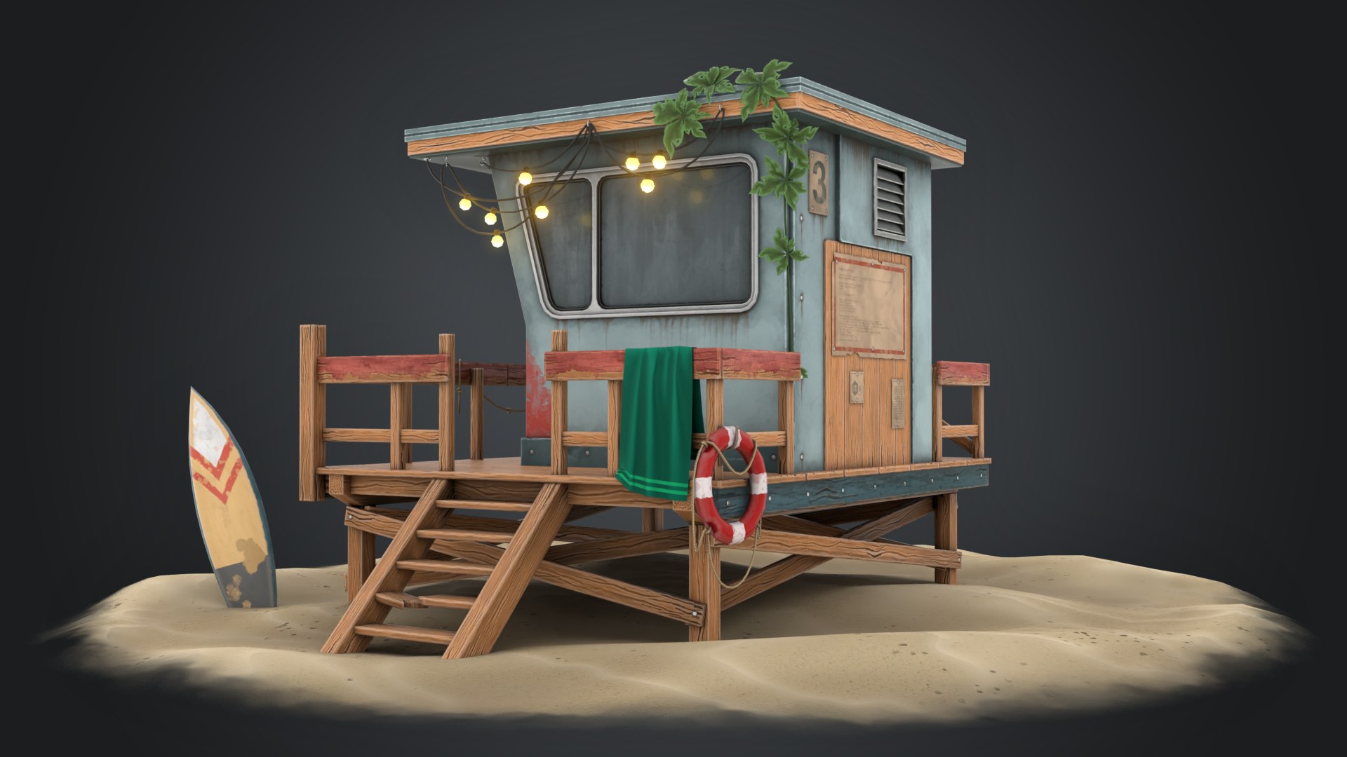 Lifeguard House 3D Model - TurboSquid 2030046
