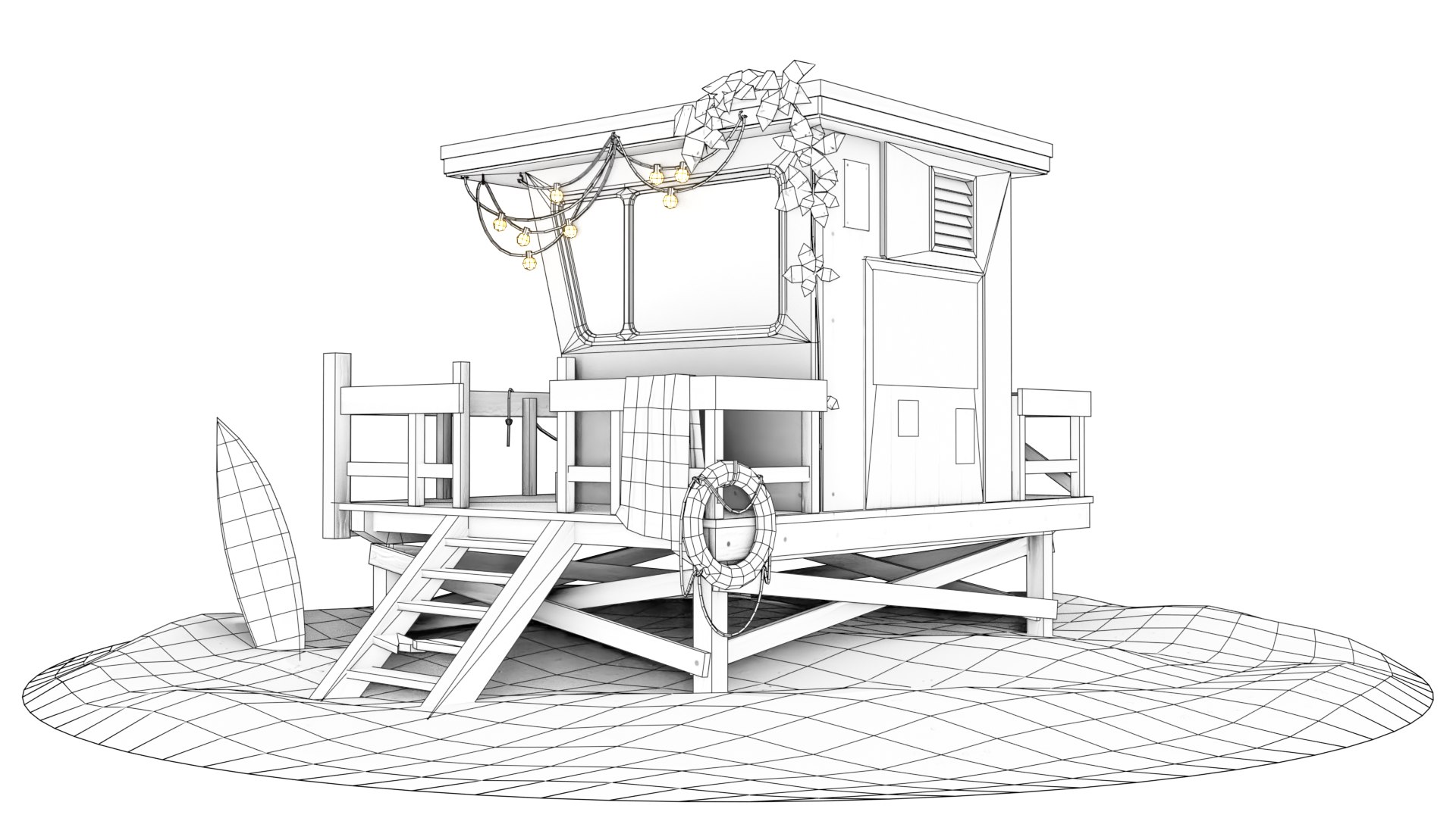 Lifeguard House 3D Model - TurboSquid 2030046