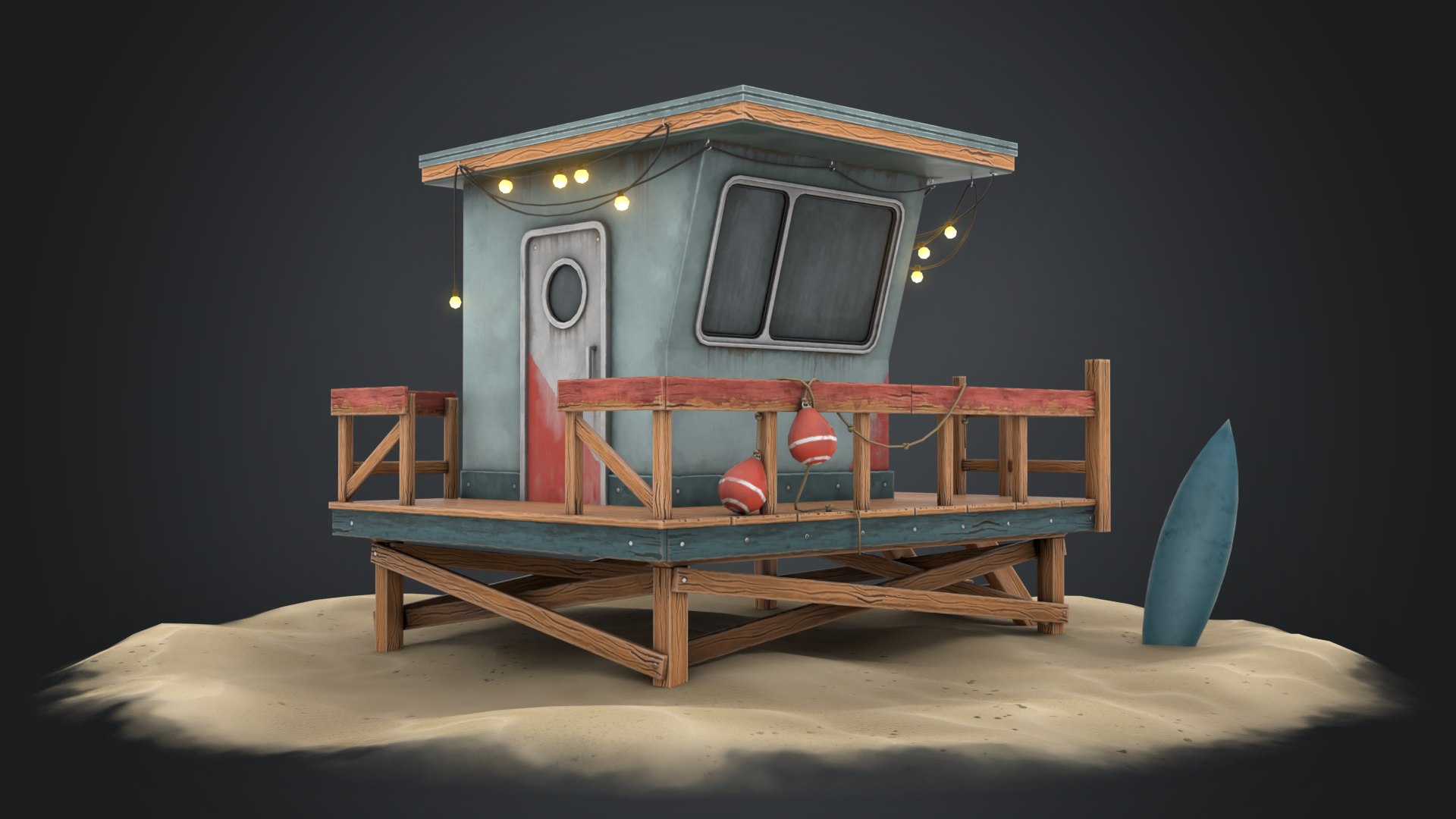 Lifeguard House 3D Model - TurboSquid 2030046