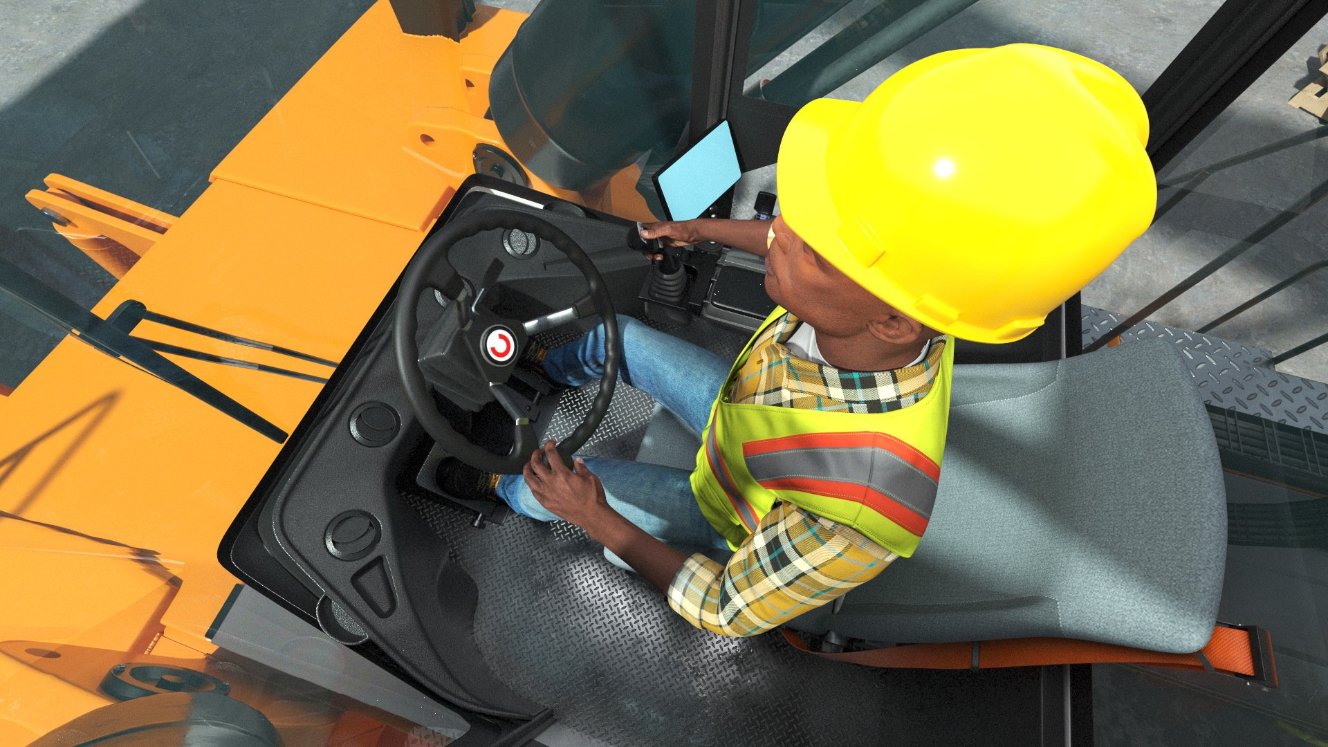 Worker On A Reachstacker Loading Concrete Pipes 3D Model - TurboSquid ...