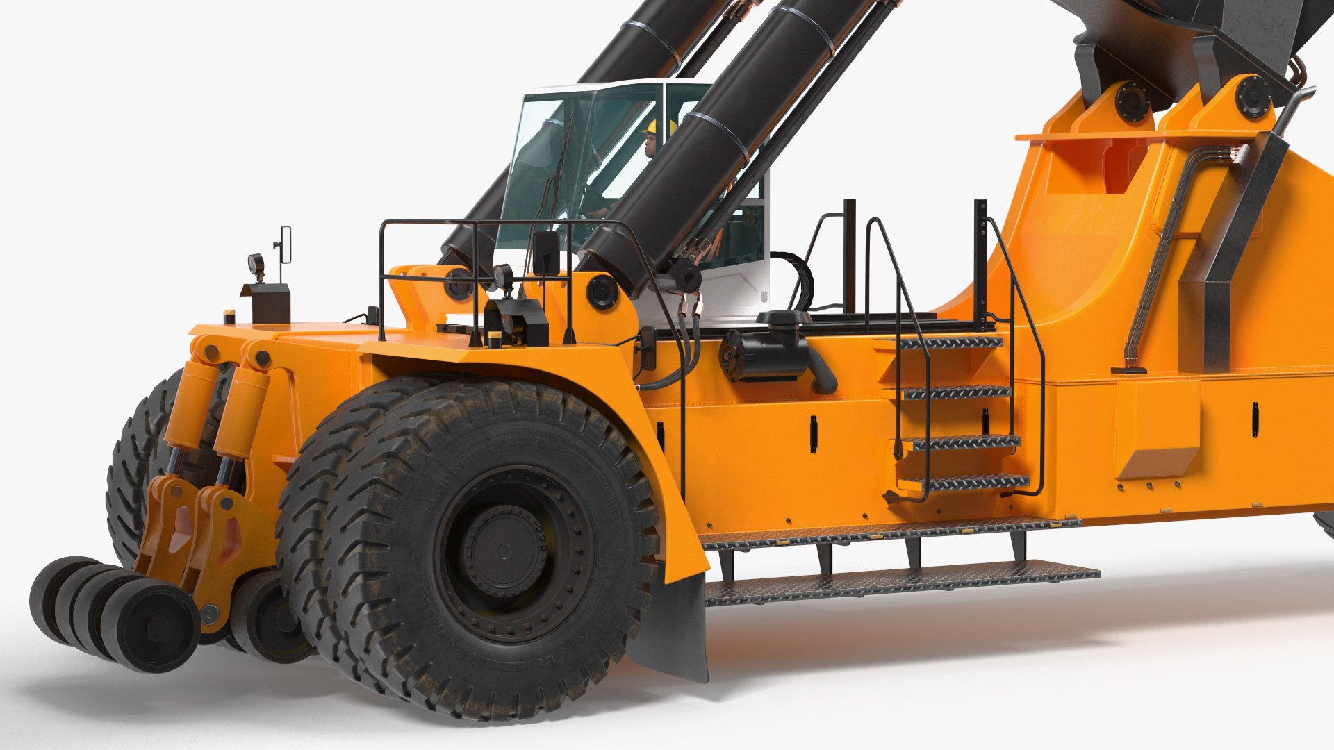 Worker On A Reachstacker Loading Concrete Pipes 3D Model - TurboSquid ...