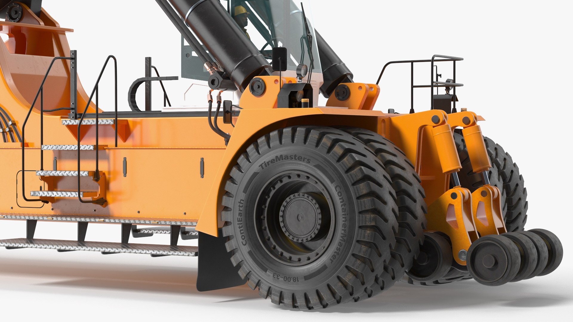 Worker On A Reachstacker Loading Concrete Pipes 3D Model - TurboSquid ...
