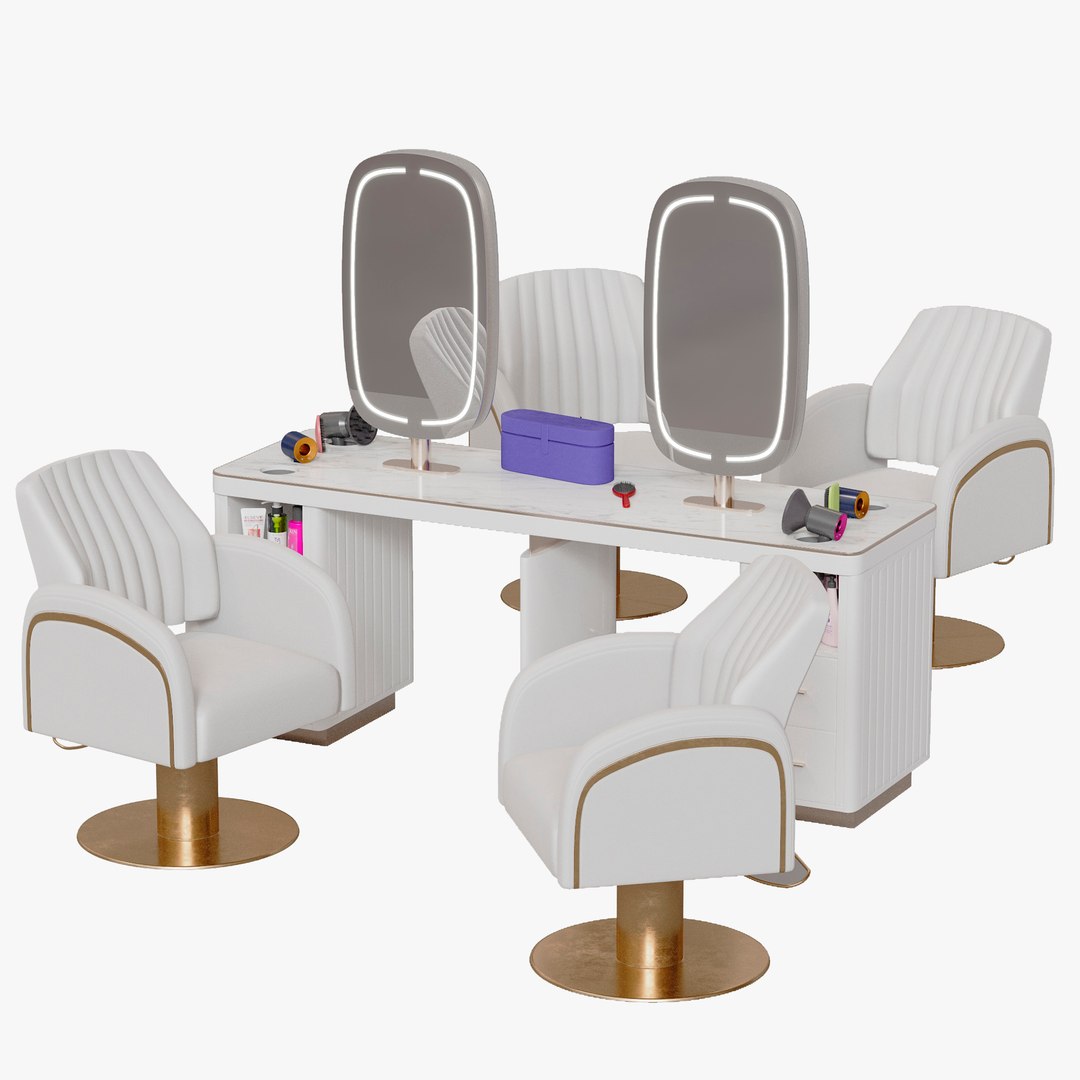 3D model Mirror station barber table Yoocell OC7079 - TurboSquid 1984624