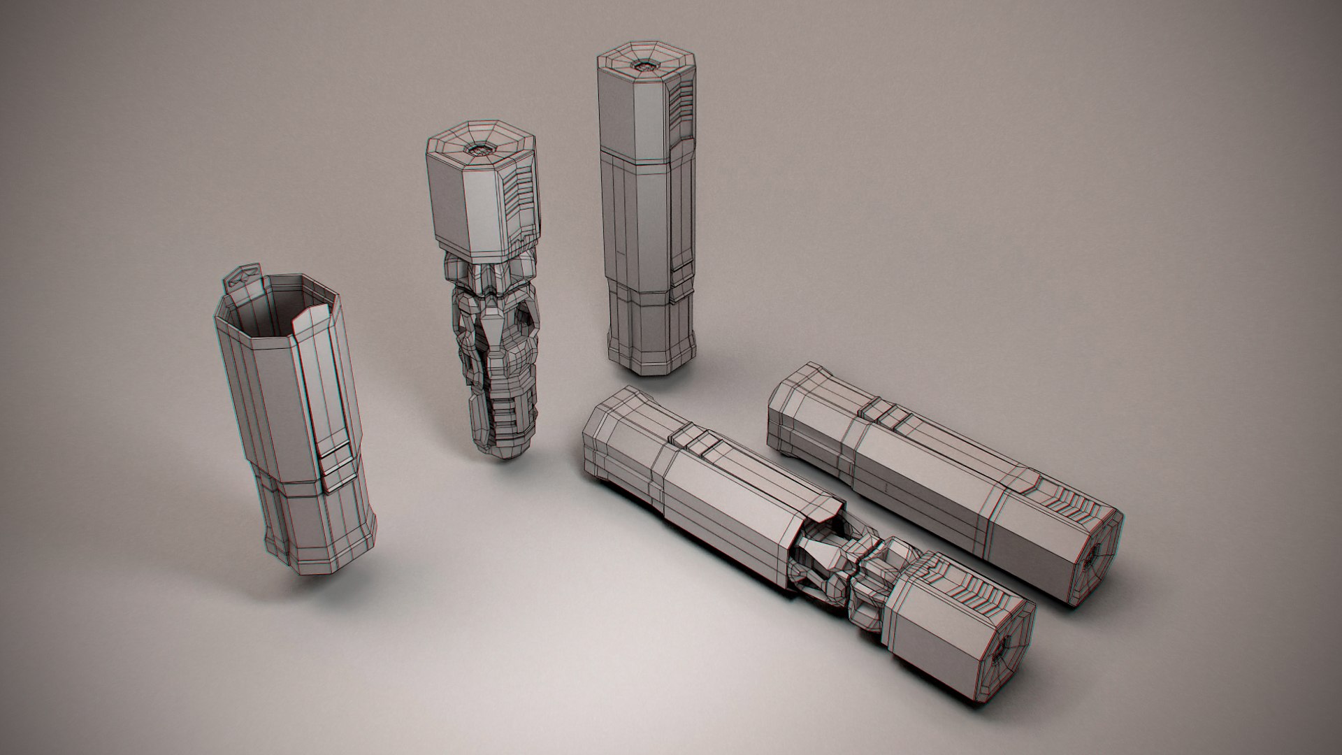 3d Model Energy Core Case Low-poly