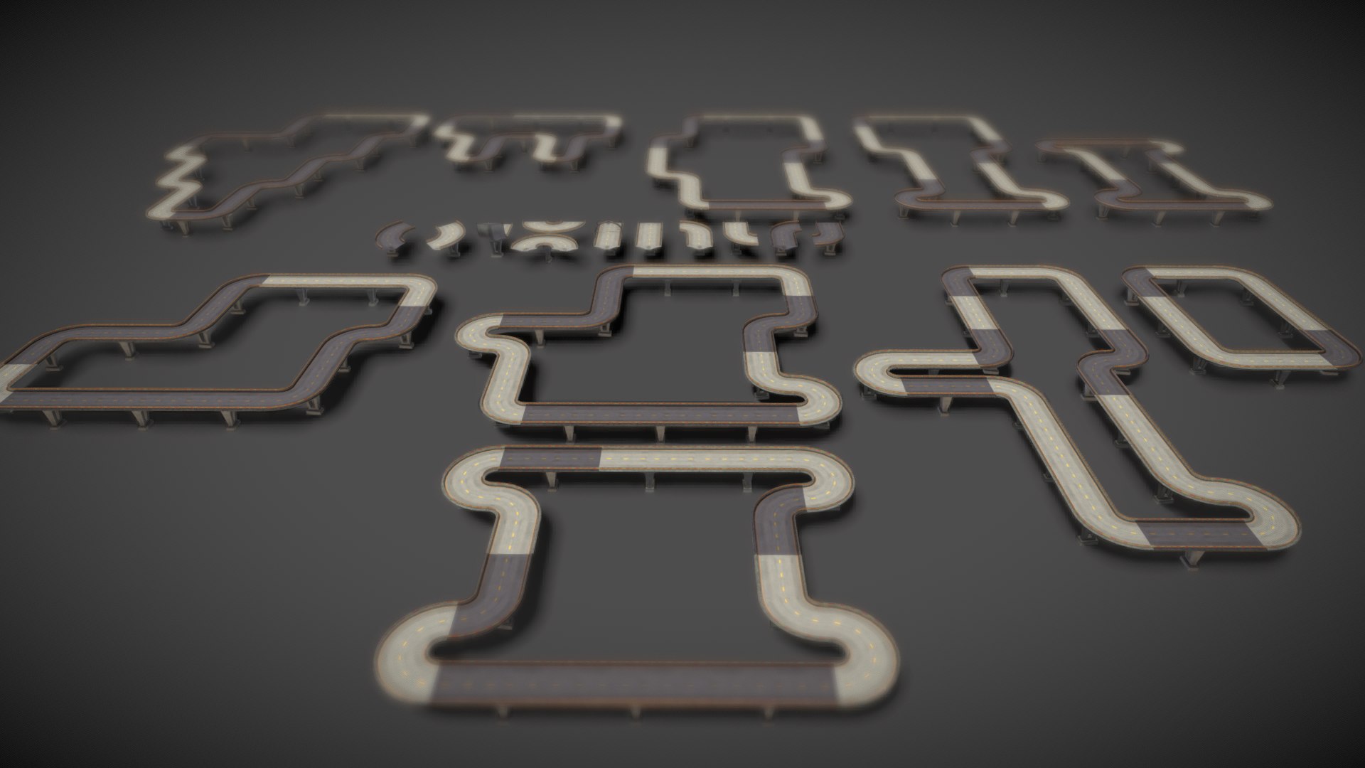 Modular Road Pack 3D 3D - TurboSquid 2256803