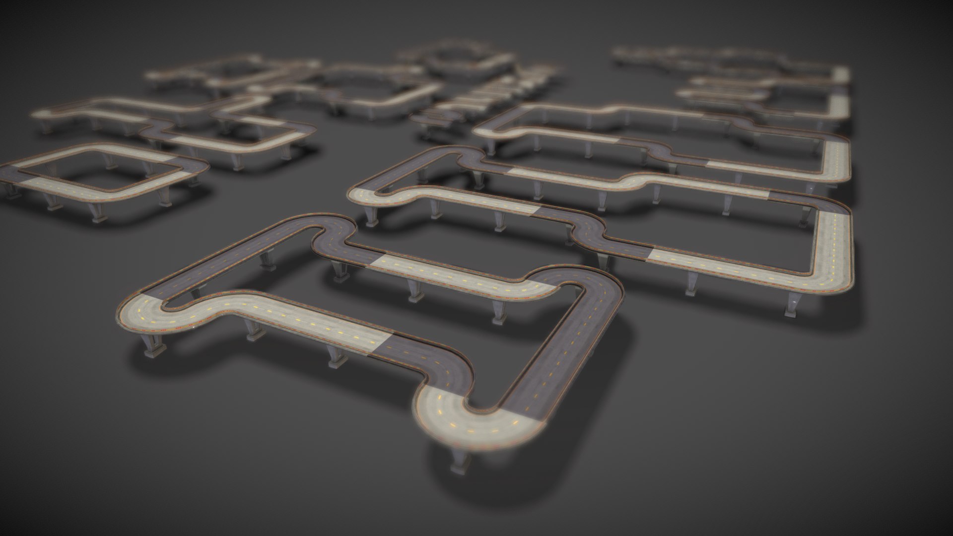 Modular Road Pack 3D 3D - TurboSquid 2256803