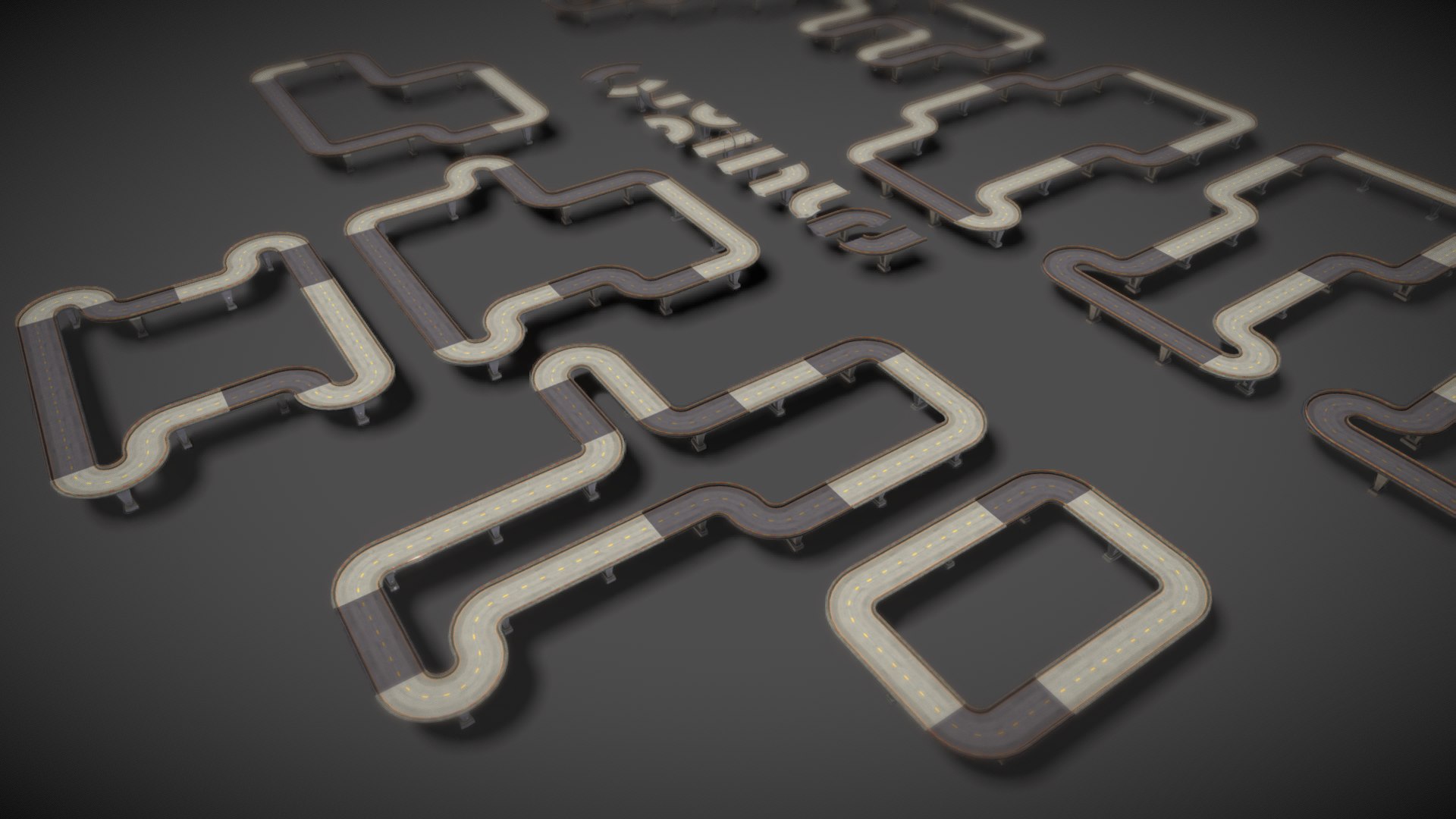 Modular Road Pack 3D 3D - TurboSquid 2256803