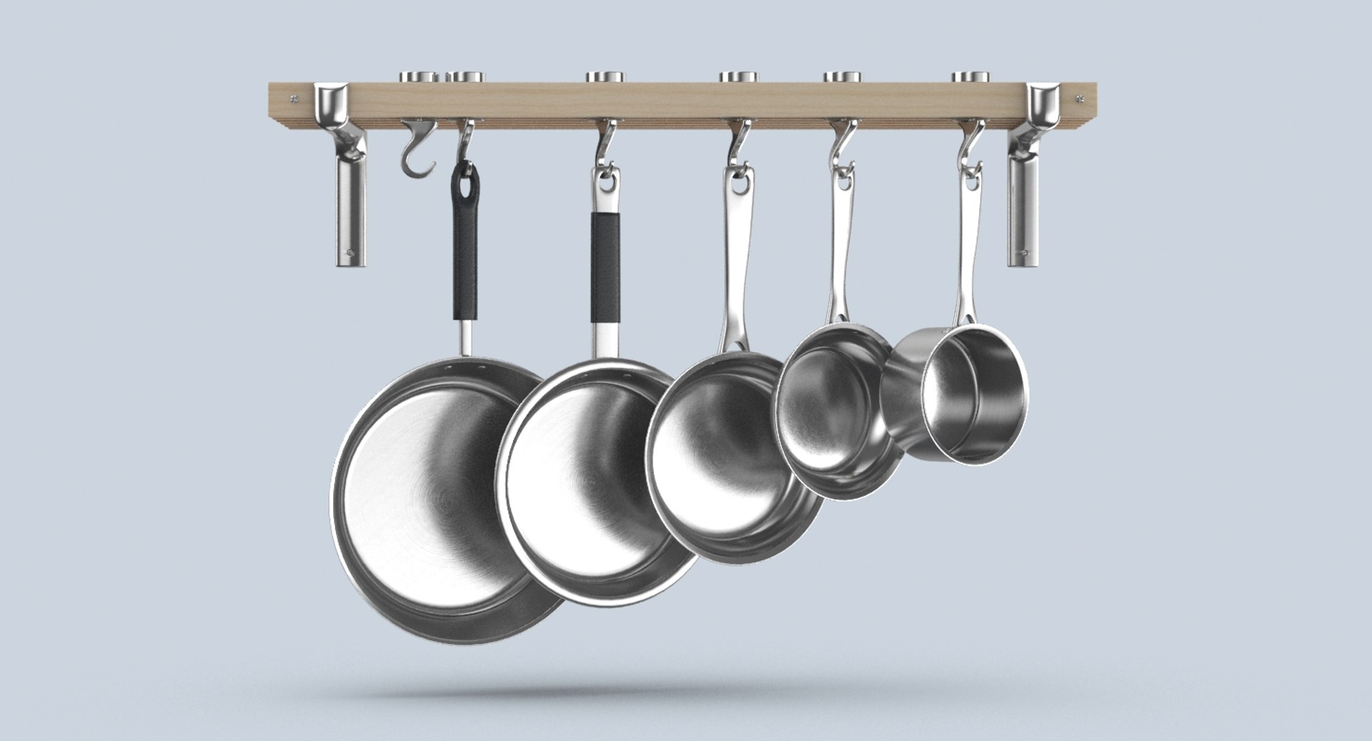 Kitchen-pan-rack-03---with-pans 3D - TurboSquid 1319631