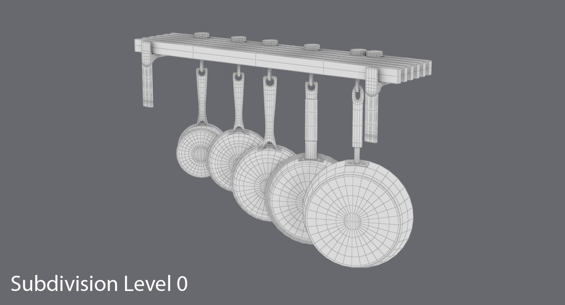 Kitchen-pan-rack-03---with-pans 3D - TurboSquid 1319631