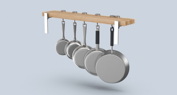 Kitchen-pan-rack-03---with-pans 3D - TurboSquid 1319631