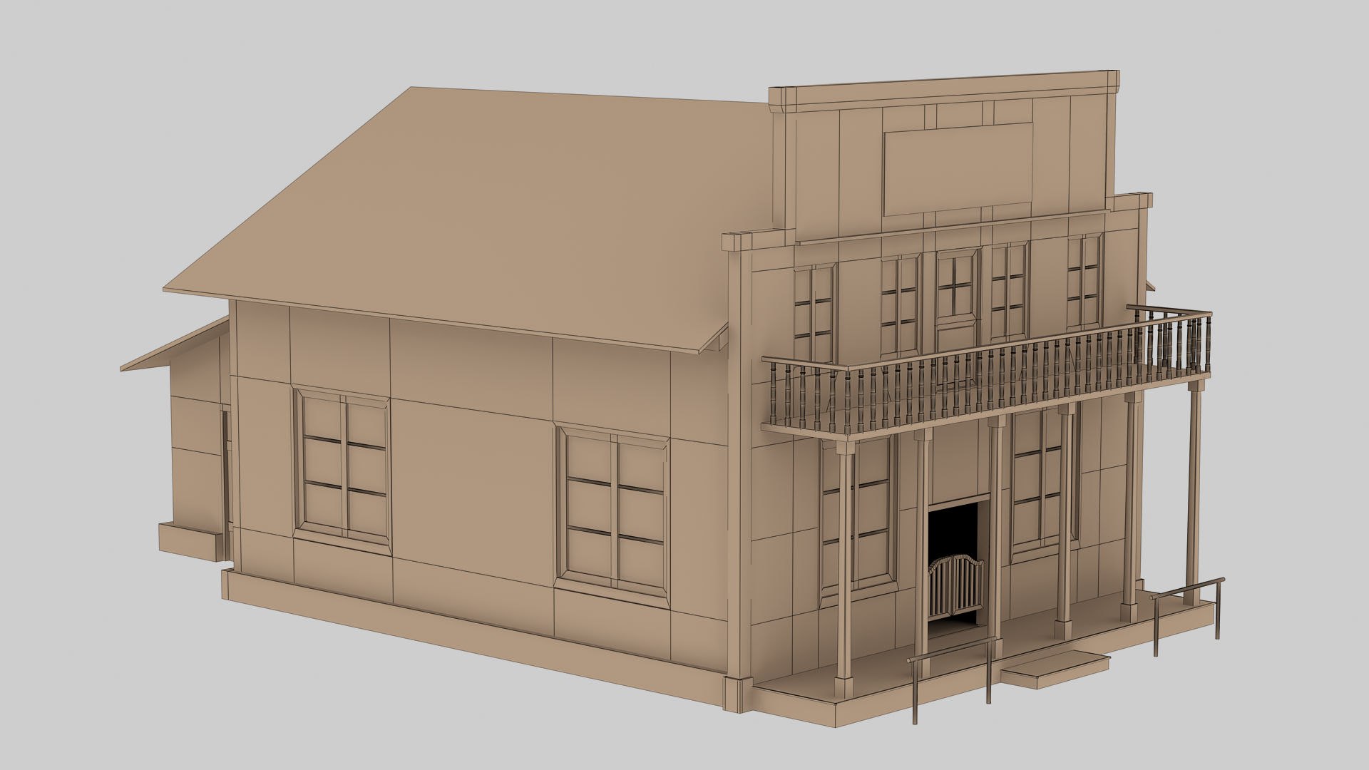 3D Wild West Saloon Model - TurboSquid 2217017