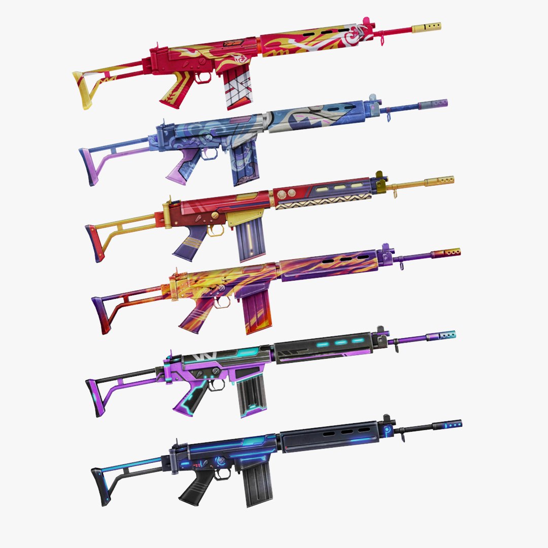 FAL-Gewehrspielwaffe 6x 3D-Modell - TurboSquid 1833242