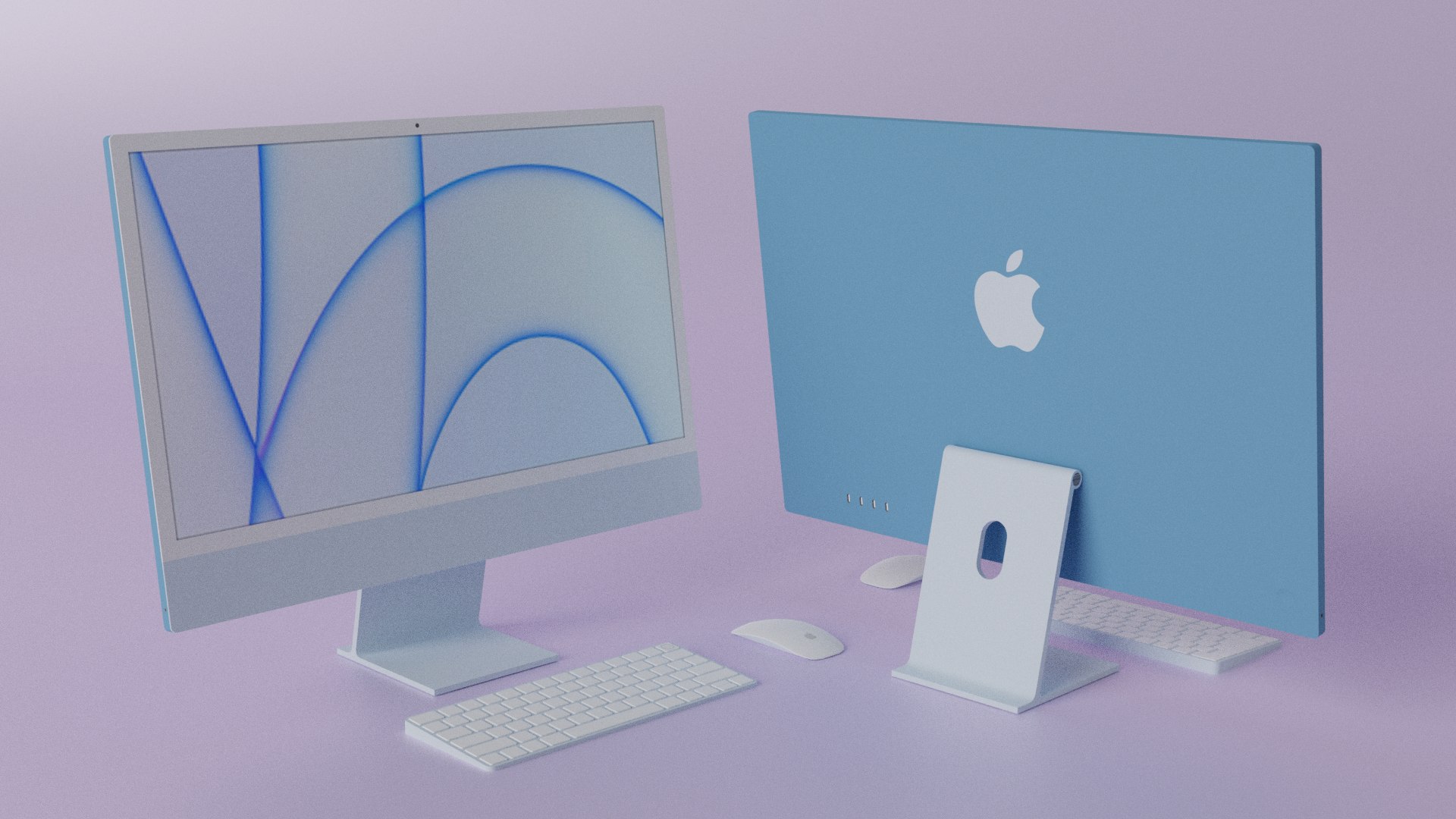 3D iMac 24-inch 2021 Blue model - TurboSquid 1937945