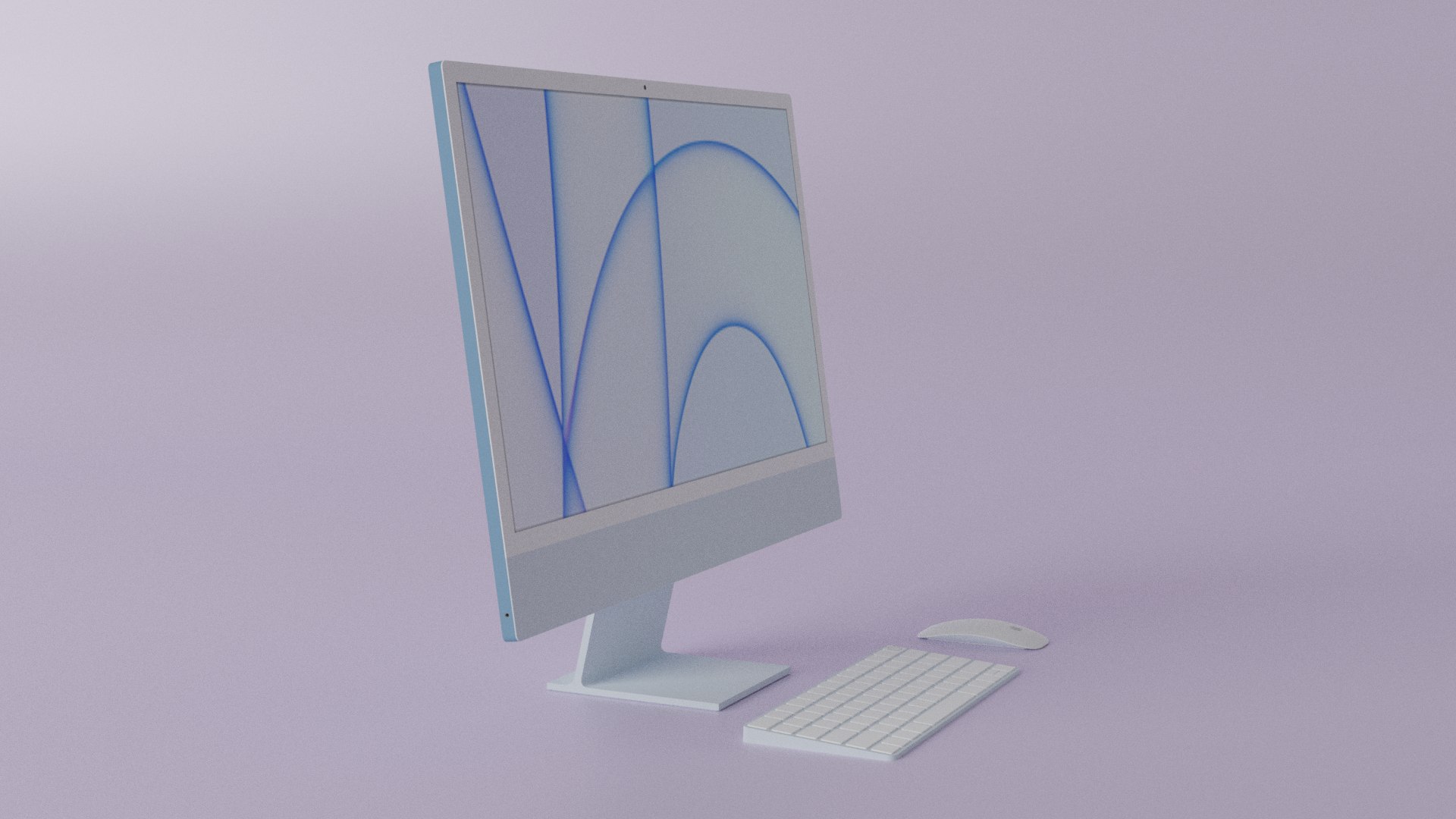 3D iMac 24-inch 2021 Blue model - TurboSquid 1937945