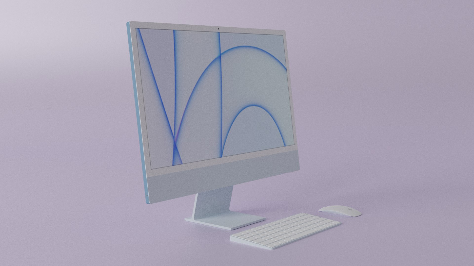 3D iMac 24-inch 2021 Blue model - TurboSquid 1937945