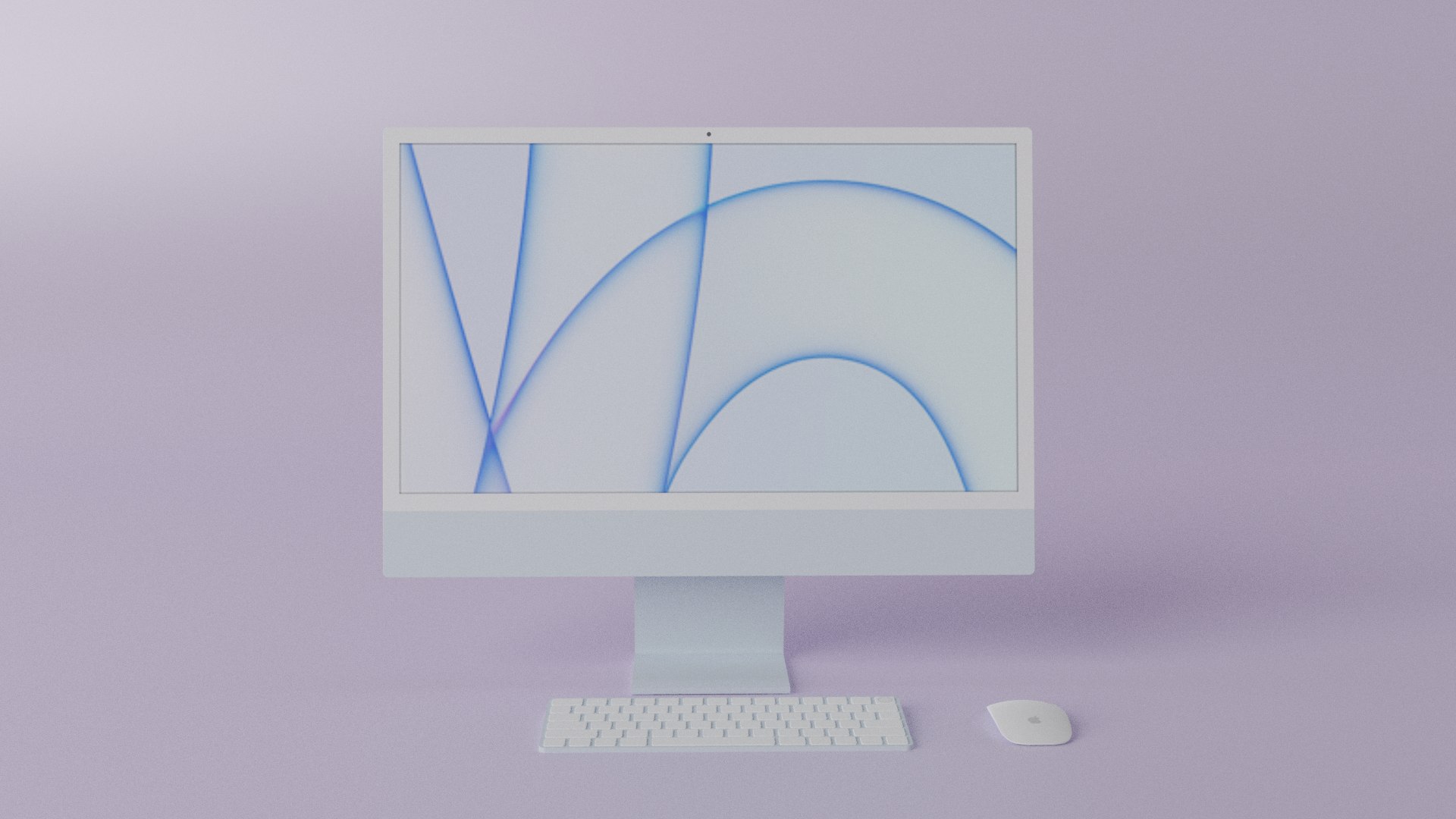 3D iMac 24-inch 2021 Blue model - TurboSquid 1937945