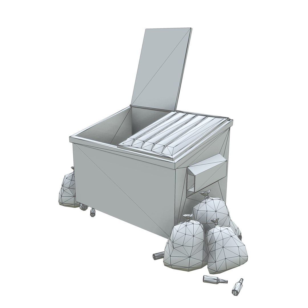 Alley Dumpster Trash 3d Model