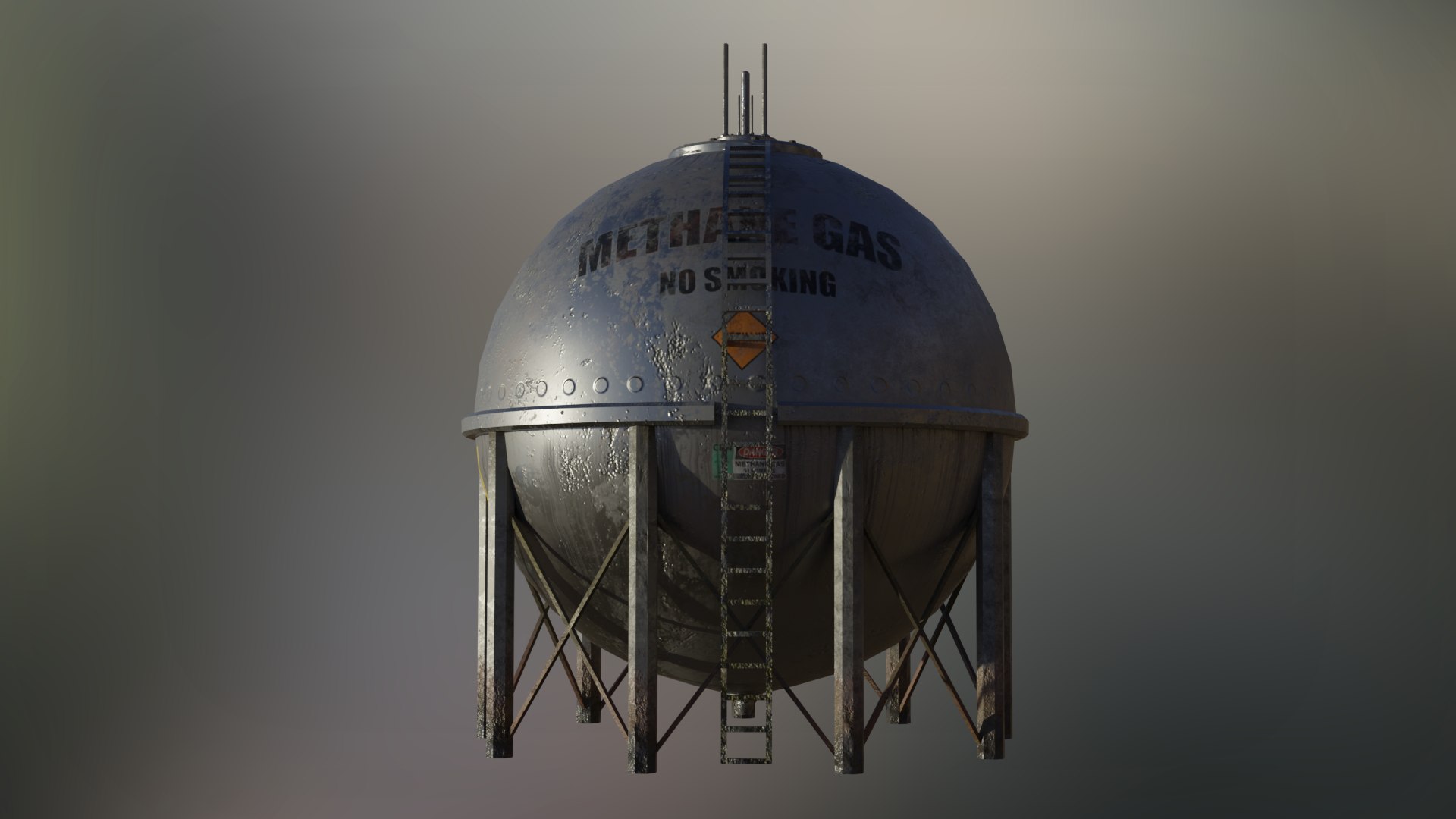 3D Methane Gas Spherical Storage Tank - TurboSquid 1806793