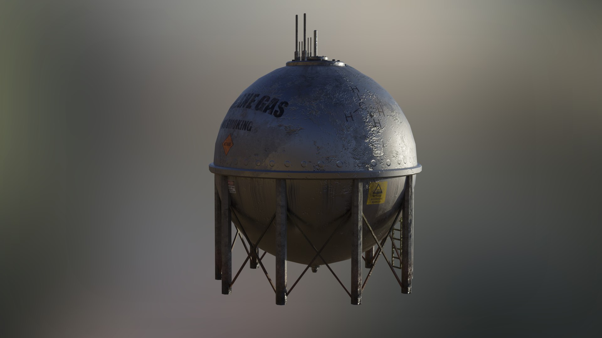 3D Methane Gas Spherical Storage Tank - TurboSquid 1806793