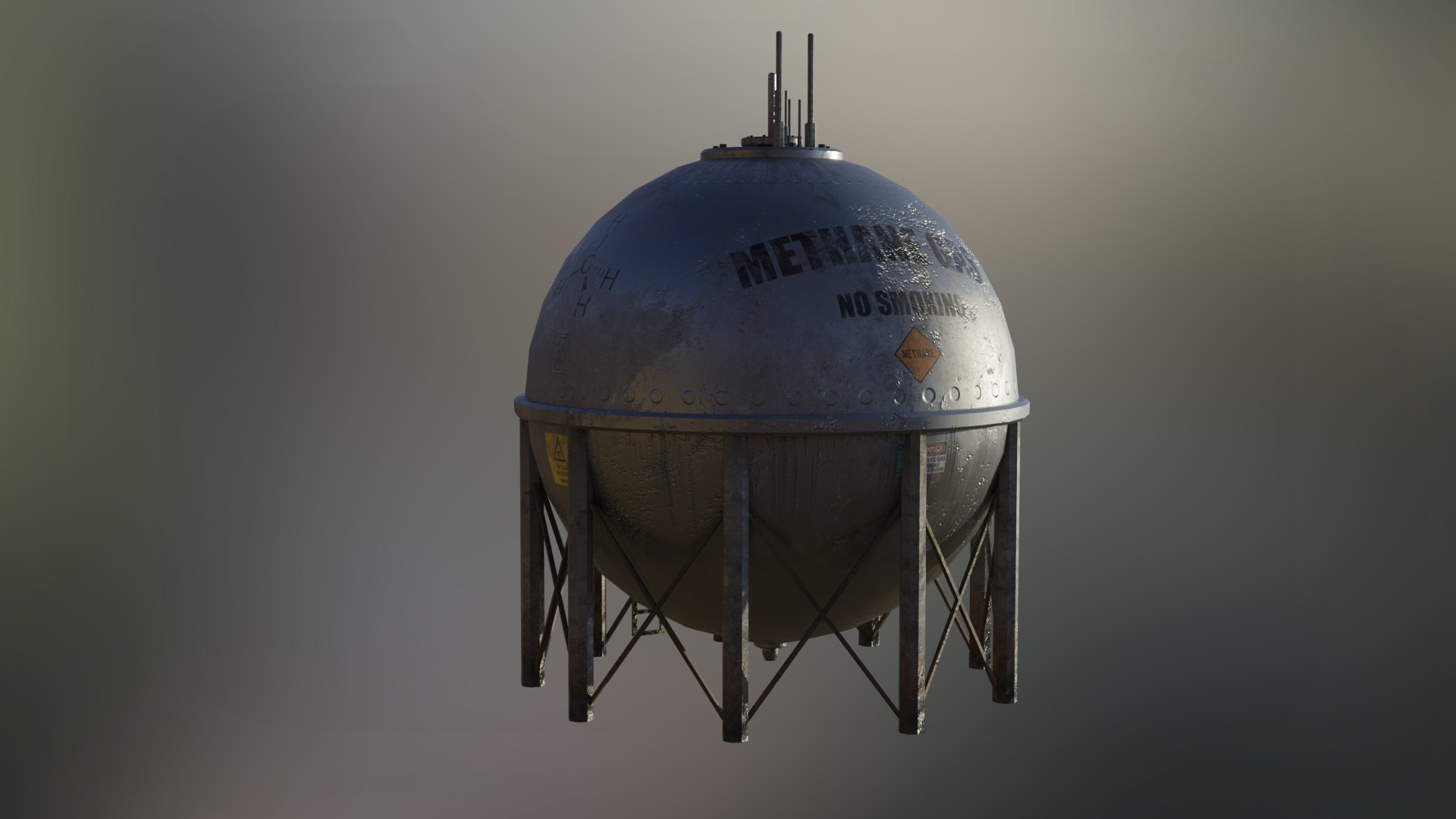 3D Methane Gas Spherical Storage Tank - TurboSquid 1806793