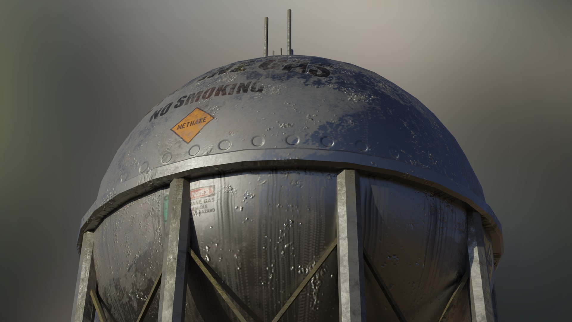 3D Methane Gas Spherical Storage Tank - TurboSquid 1806793