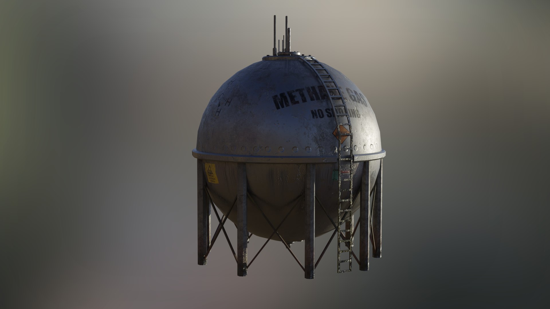 3D Methane Gas Spherical Storage Tank - TurboSquid 1806793