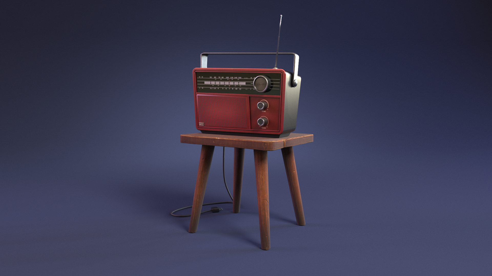 Stylized Retro Radio Model - TurboSquid 2209481