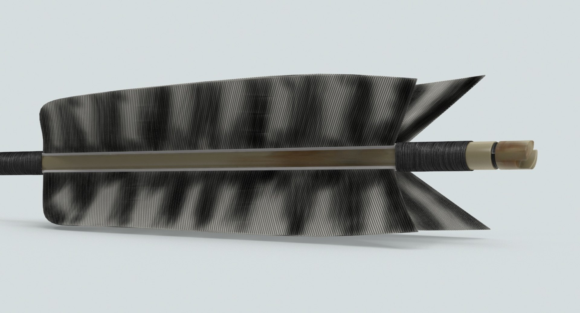 3d model wooden feathered arrow