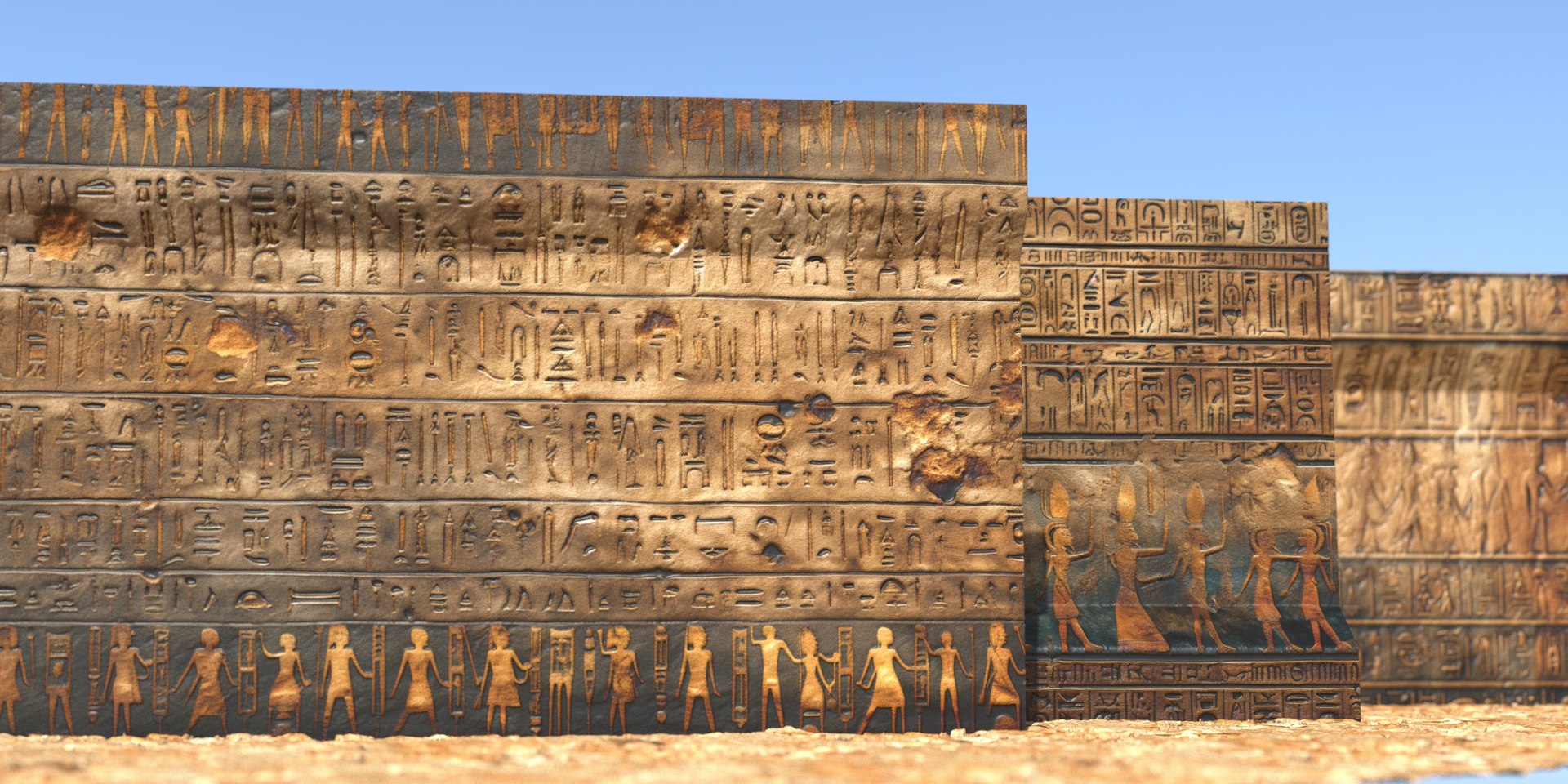3D Model Egyptian Walls Pack - TurboSquid 2192964