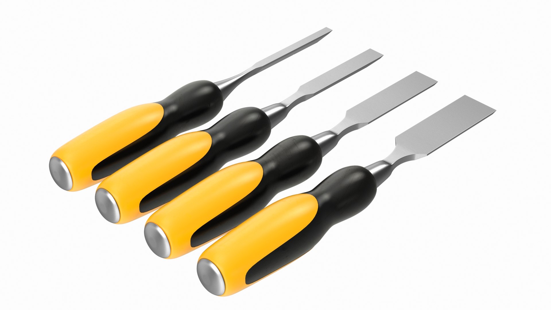 3D Wood Chisel Set 4 Piece - TurboSquid 2059424