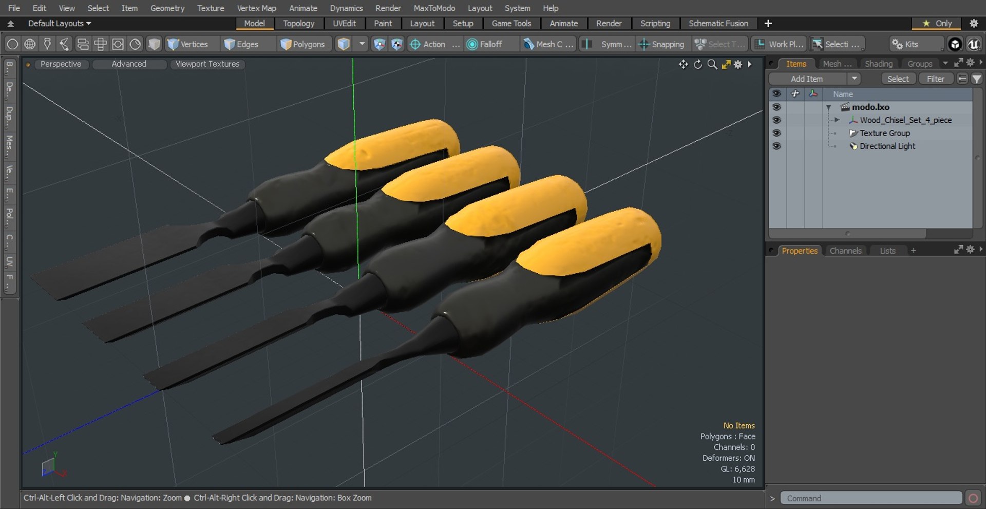 3D Wood Chisel Set 4 Piece - TurboSquid 2059424