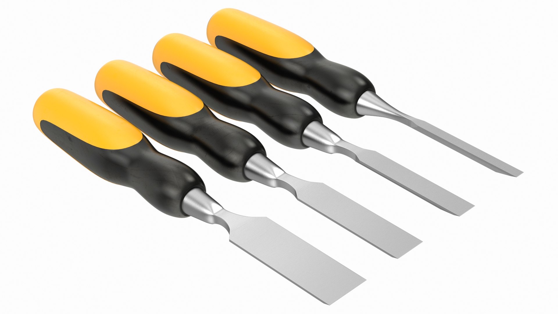 3D Wood Chisel Set 4 Piece - TurboSquid 2059424