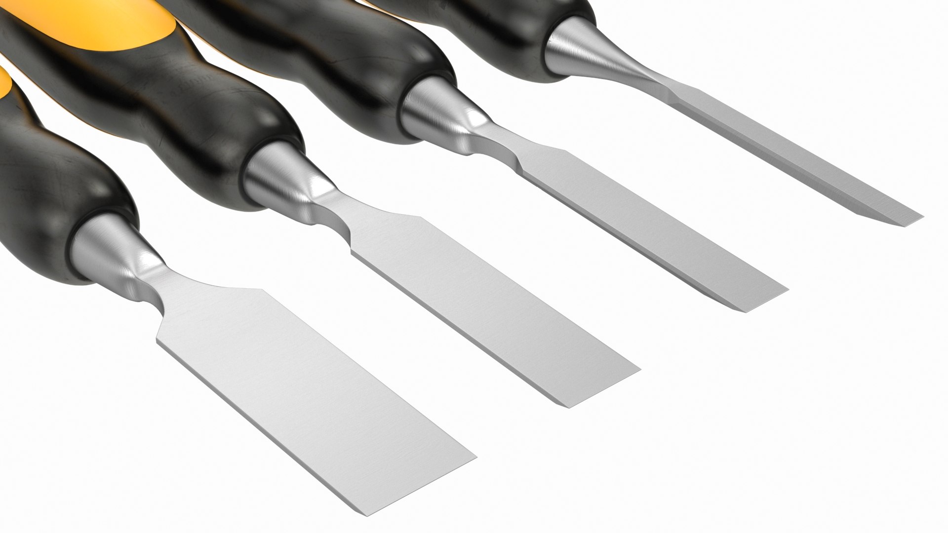 3D Wood Chisel Set 4 Piece - TurboSquid 2059424