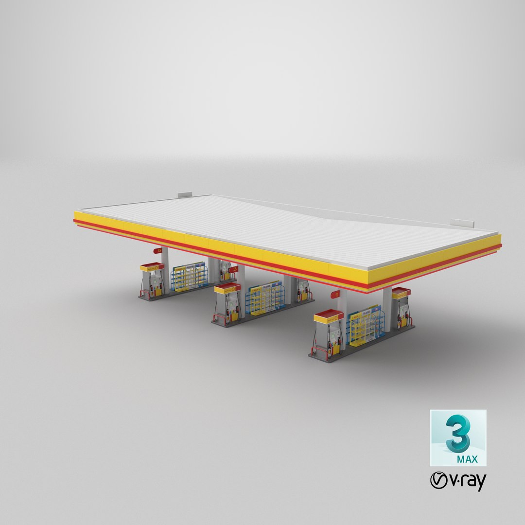 3D Shell Gas Station Canopy 3D - TurboSquid 2036594