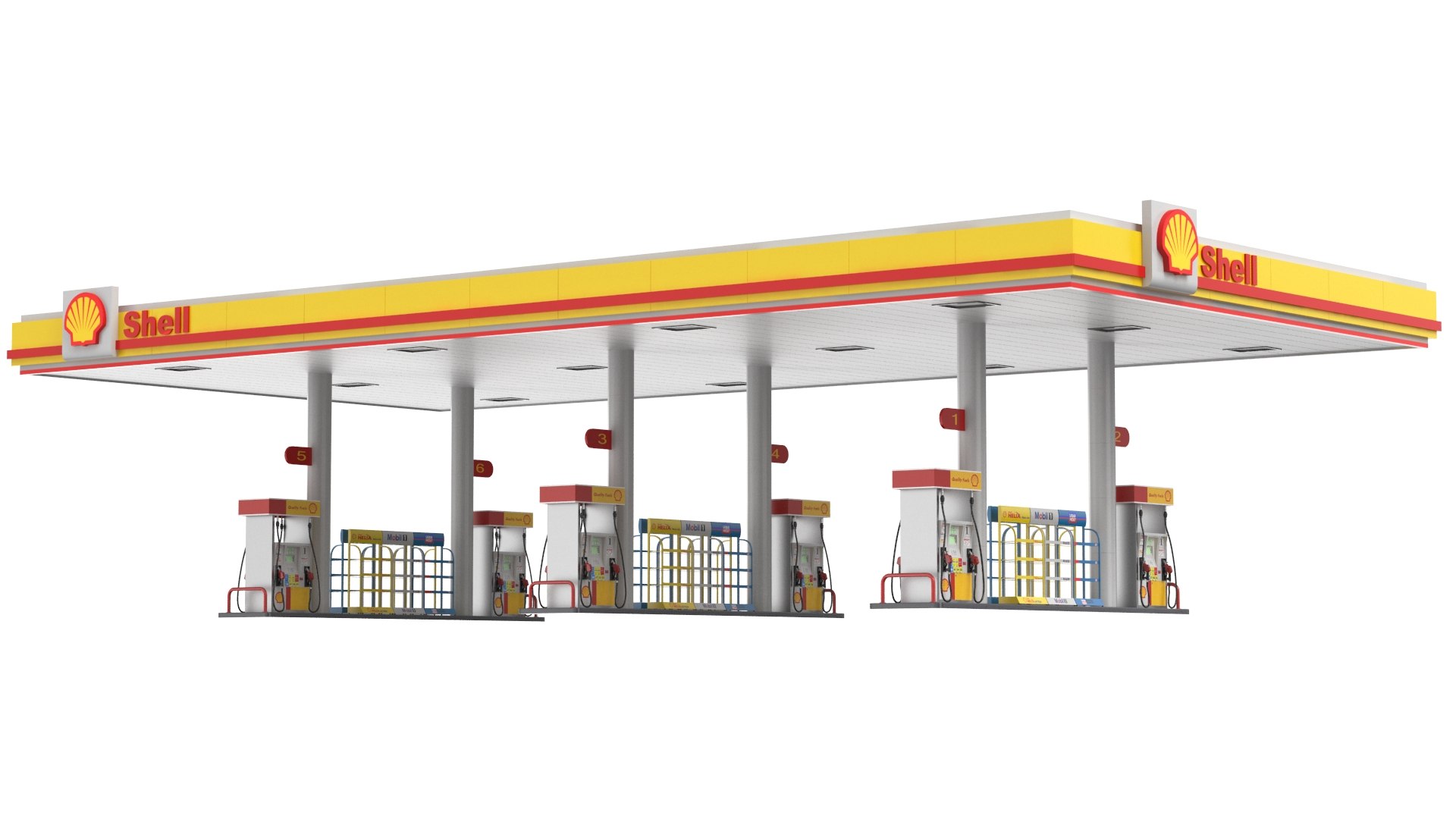 3D Shell Gas Station Canopy 3D - TurboSquid 2036594