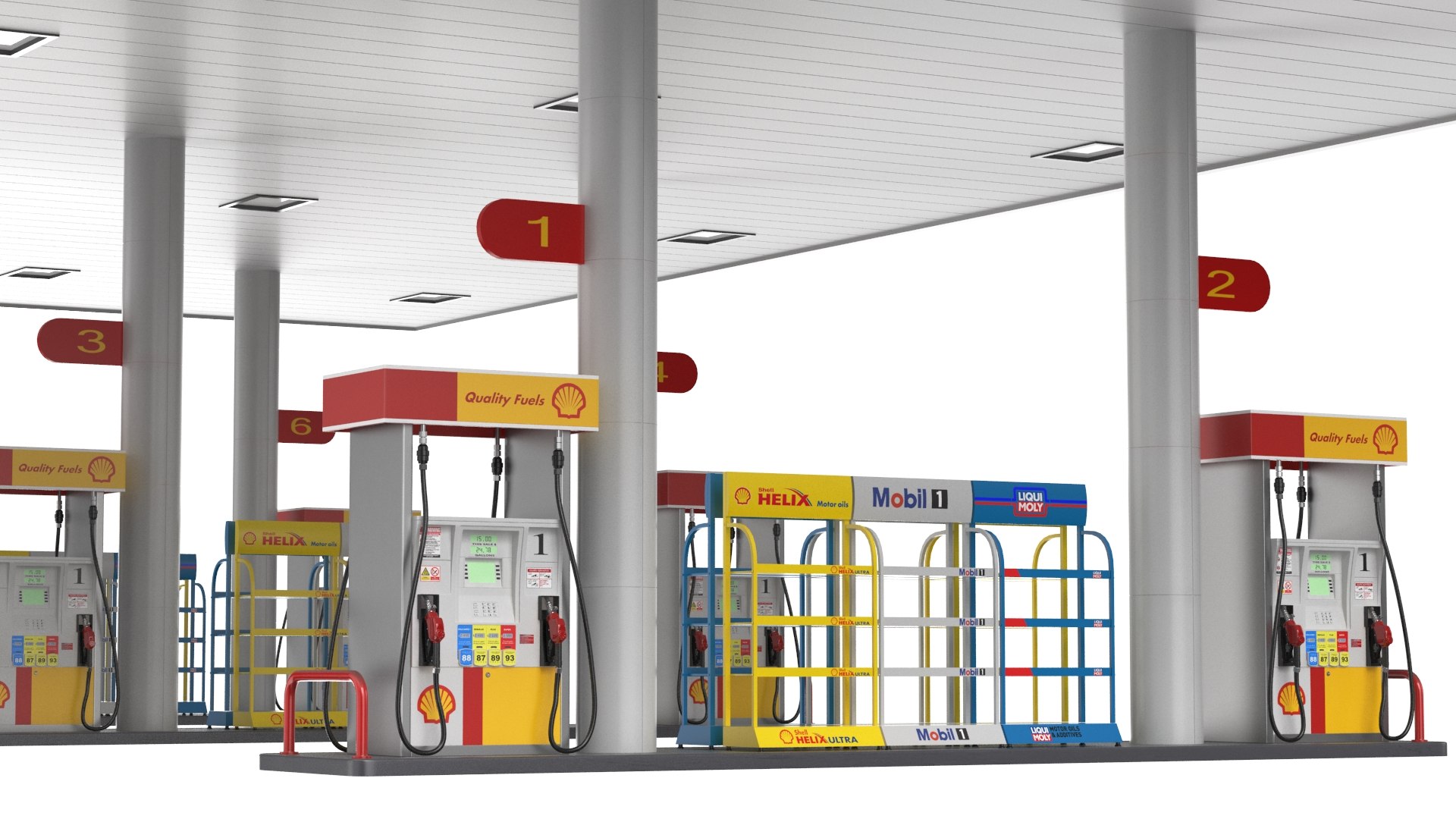 3D Shell Gas Station Canopy 3D - TurboSquid 2036594