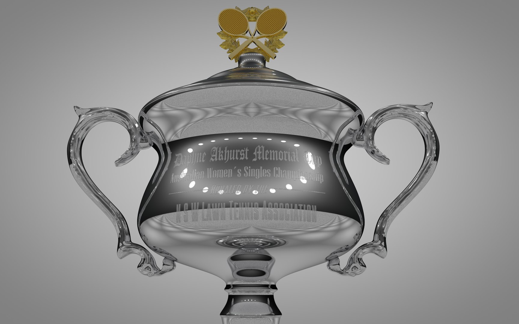 3D Australian Open 2023 Women Singles Trophy low poly L1920 ...