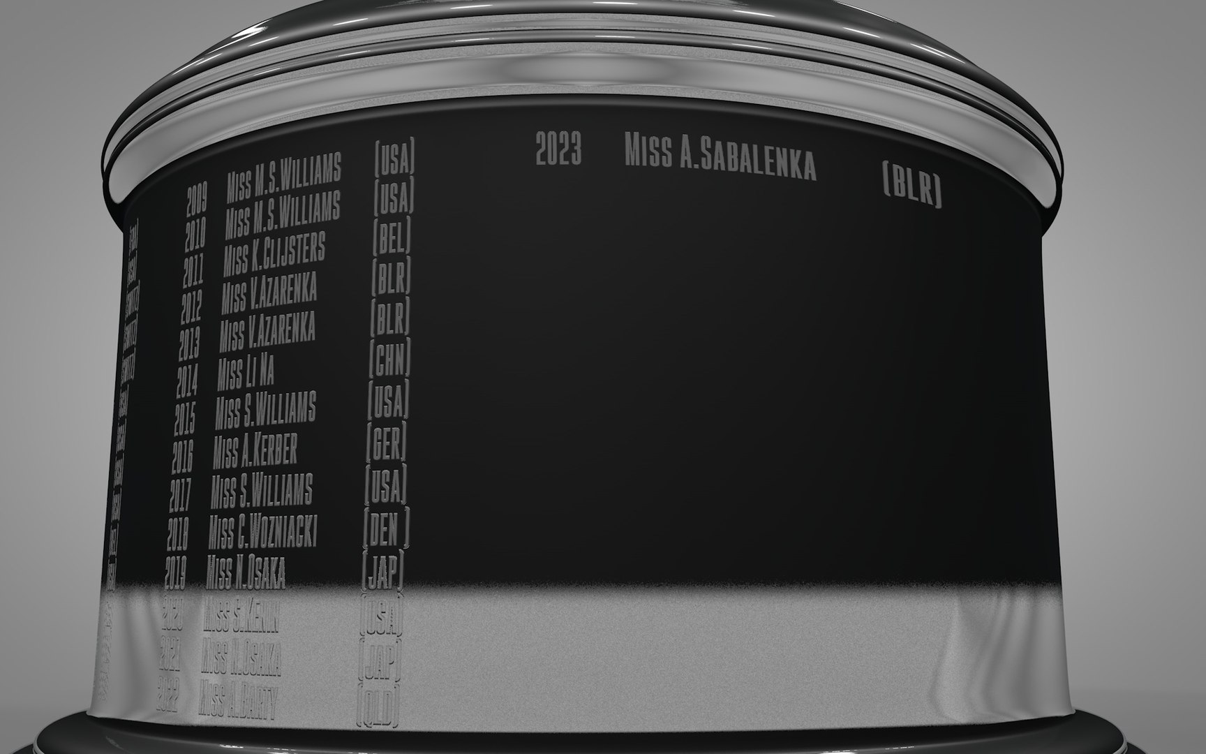 3D Australian Open 2023 Women Singles Trophy low poly L1920 ...