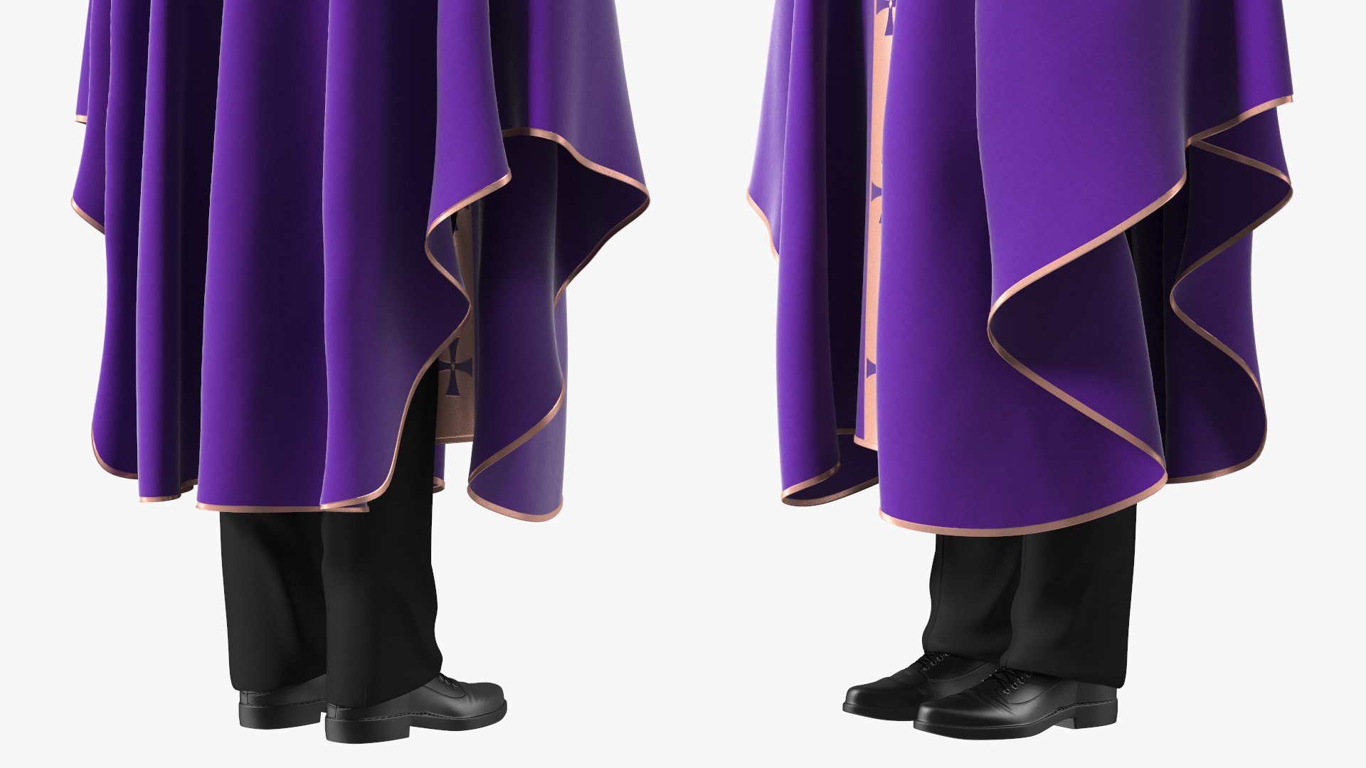 Clergyman with Liturgical Vestment Purple Robe 3D model - TurboSquid ...